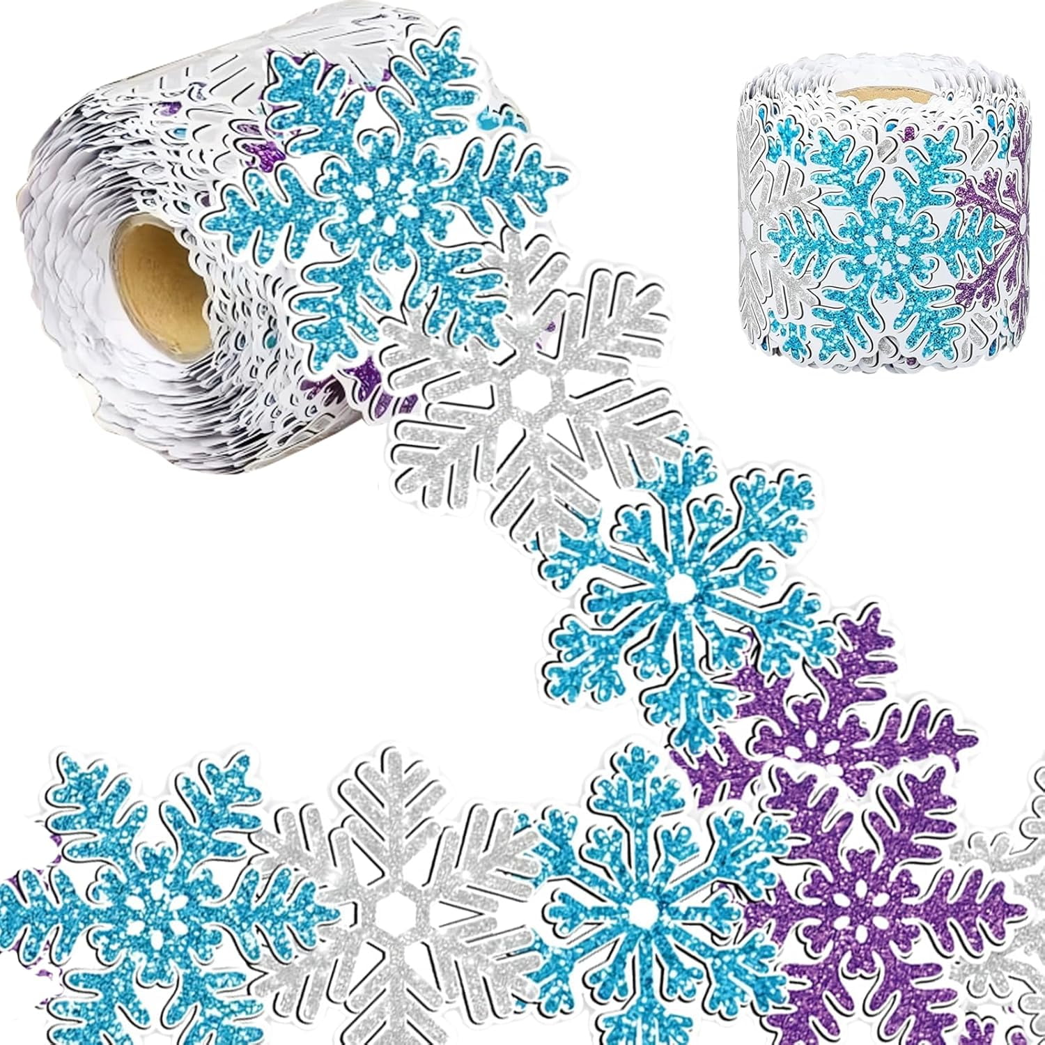 ANYWAY.GO 66 Feet Winter Snowflake Bulletin Borders,Christmas Snowflake ...