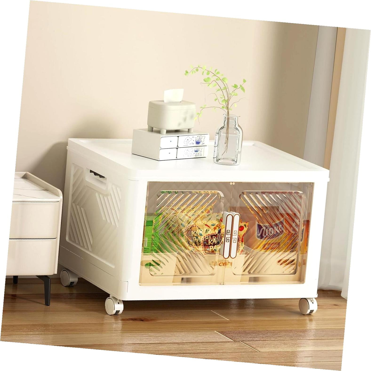 ANYWAY.GO 76QT Storage Containers with , Stackable Wheeled Bins with ...