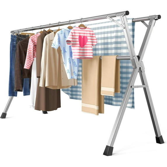 ANYWAY.GO 79 Inches Steel Folding Clothes Drying Rack Indoor -Rust 20 ...