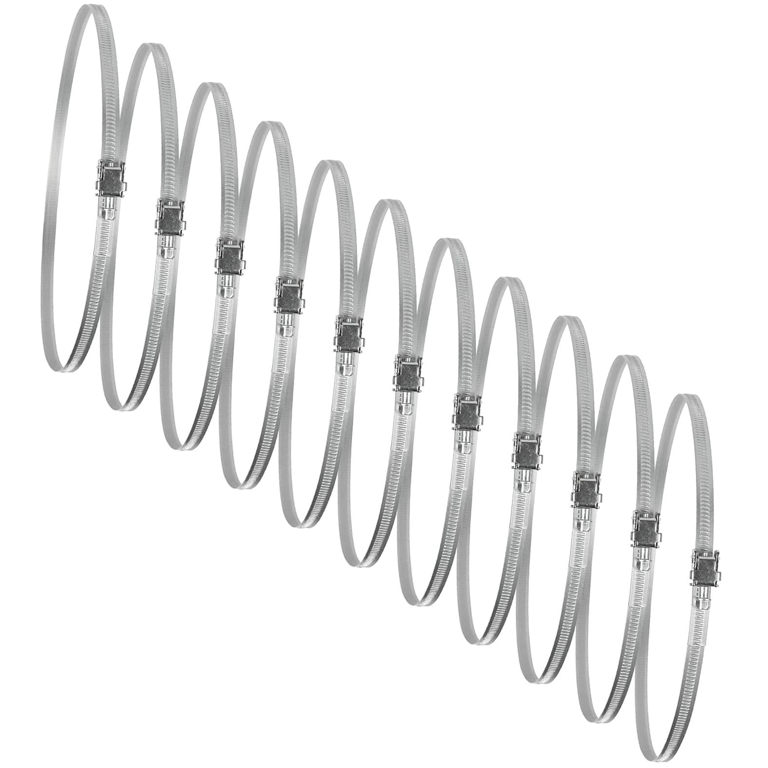 ANYWAY.GO 8" Inch Ducting Clamp - 10 Pack Adjustable Galvanized Steel ...