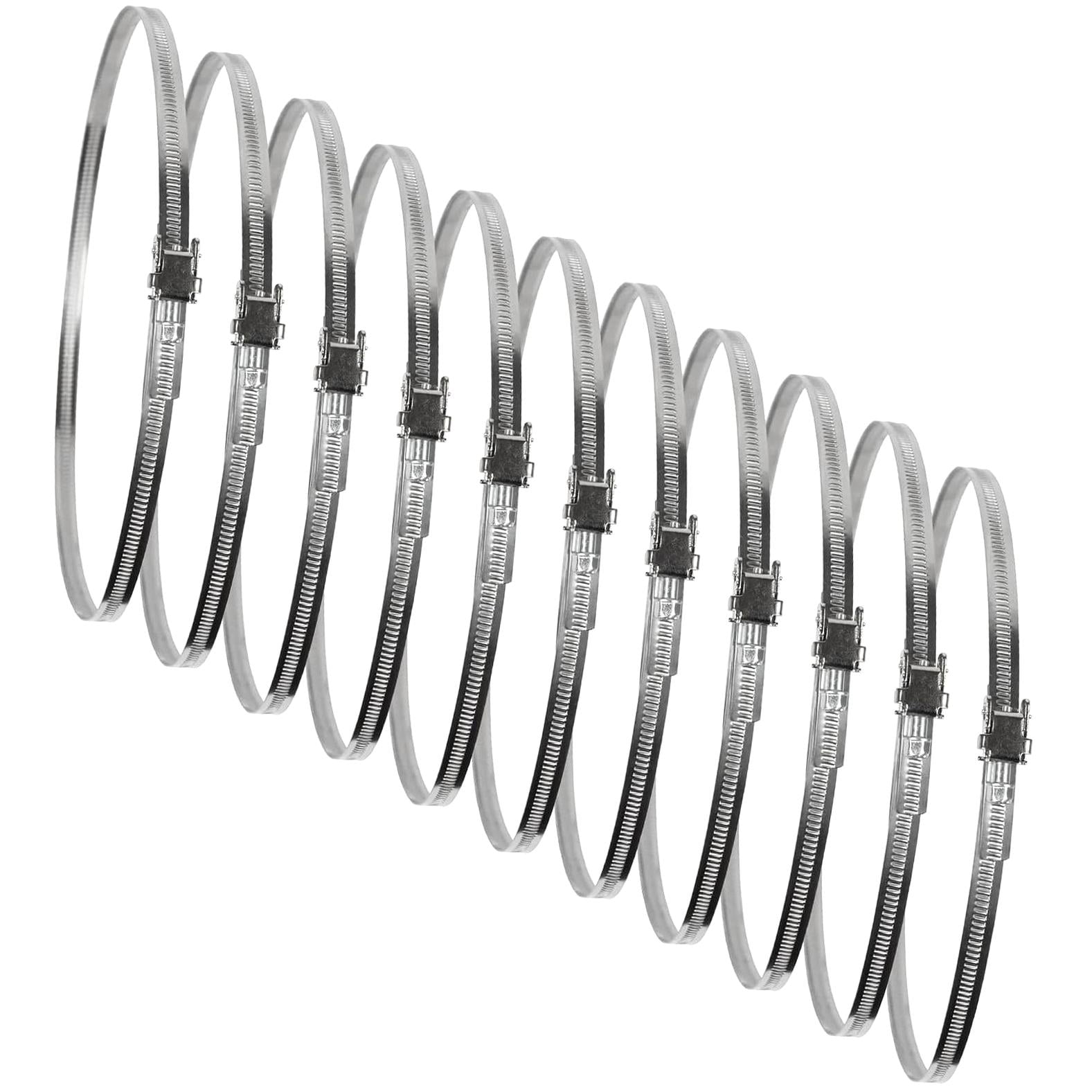 ANYWAY.GO 8" Inch Ducting Clamp - 10 Pieces of Adjustable Steel Duct ...