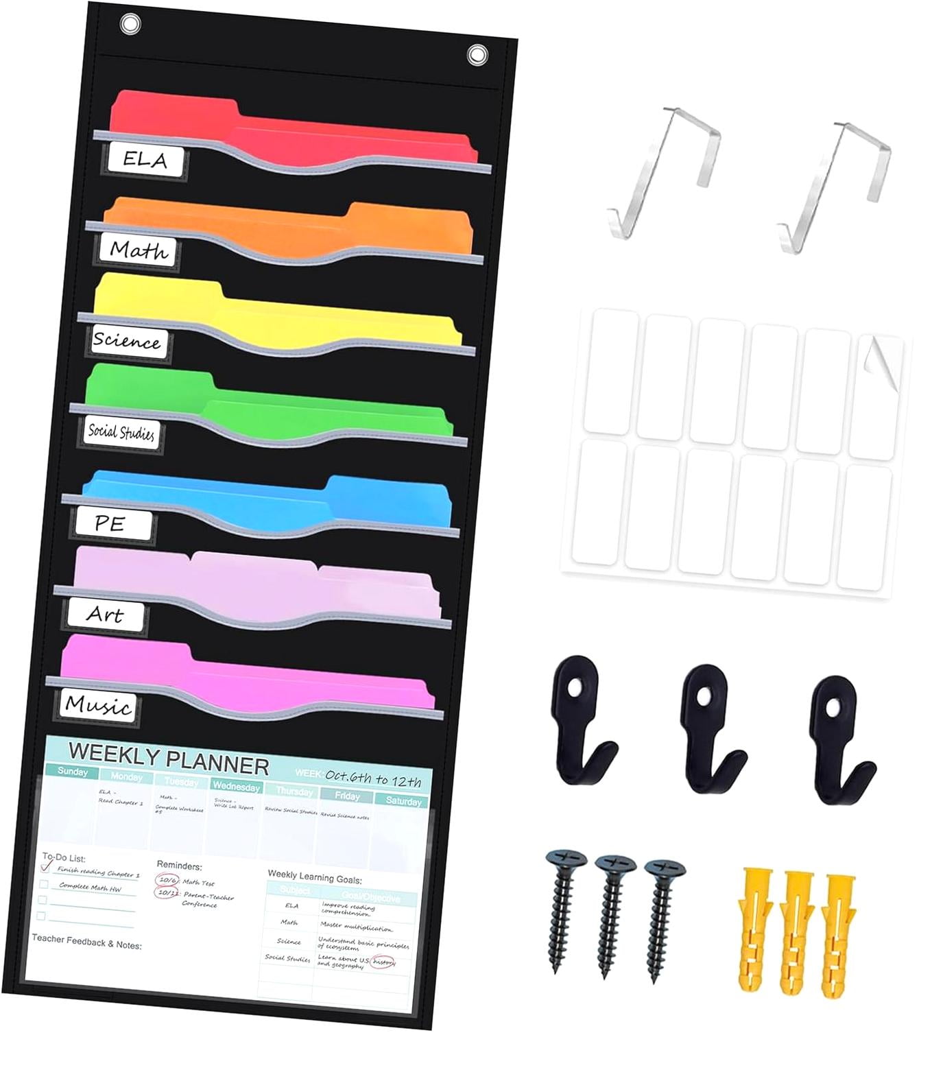 ANYWAY.GO 8-Pocket Hanging Wall Organizer, 15" Wide for Classroom ...