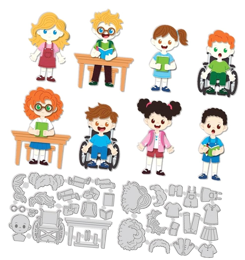 ANYWAY.GO 8 Styles Students Inclusive Card Making Die Stencil Carbon ...