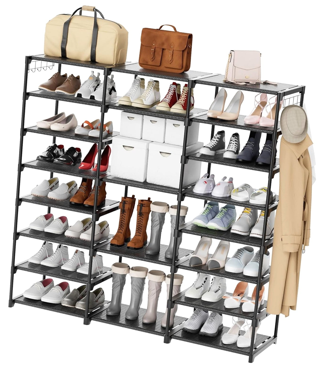 ANYWAY.GO 8 Tier Large Shoe Rack Organizer, 45-50 Pair Shoes Boots ...