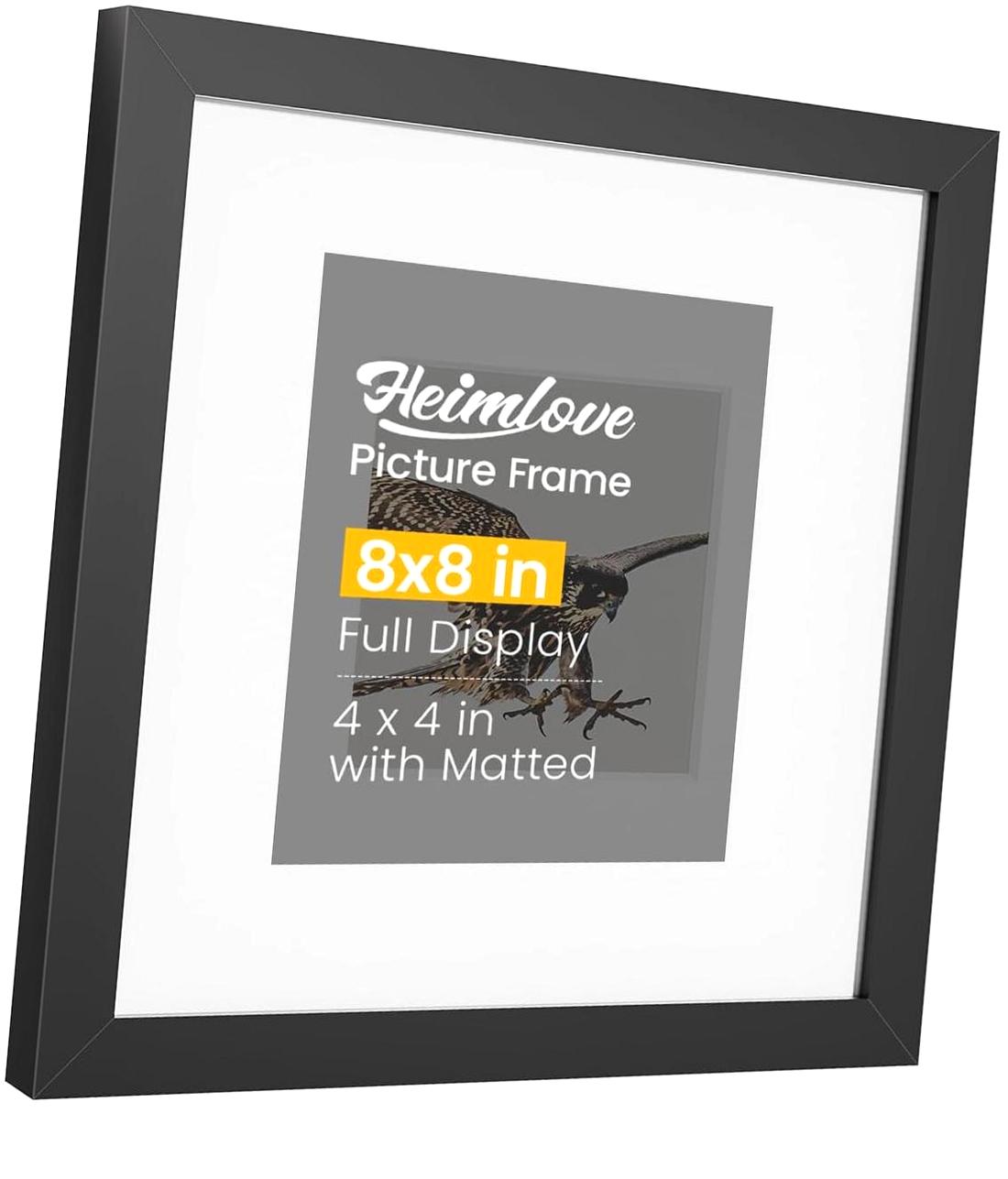 ANYWAY.GO 8x8 Photo Frame, Displays 4x4 with Mat or 8x8 Without ...