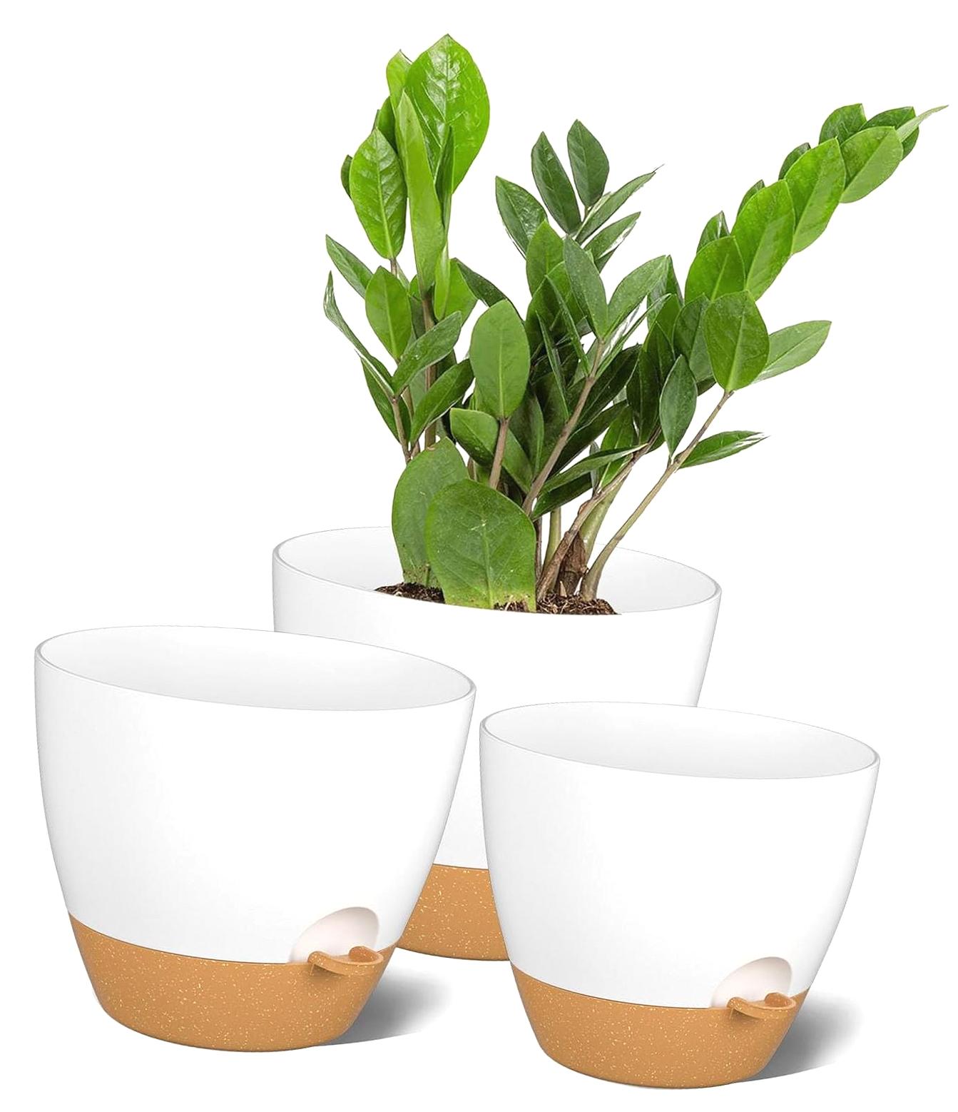 ANYWAY.GO 9/10/12 Inch Plant Pots Sets, Selfwatering Planters with ...