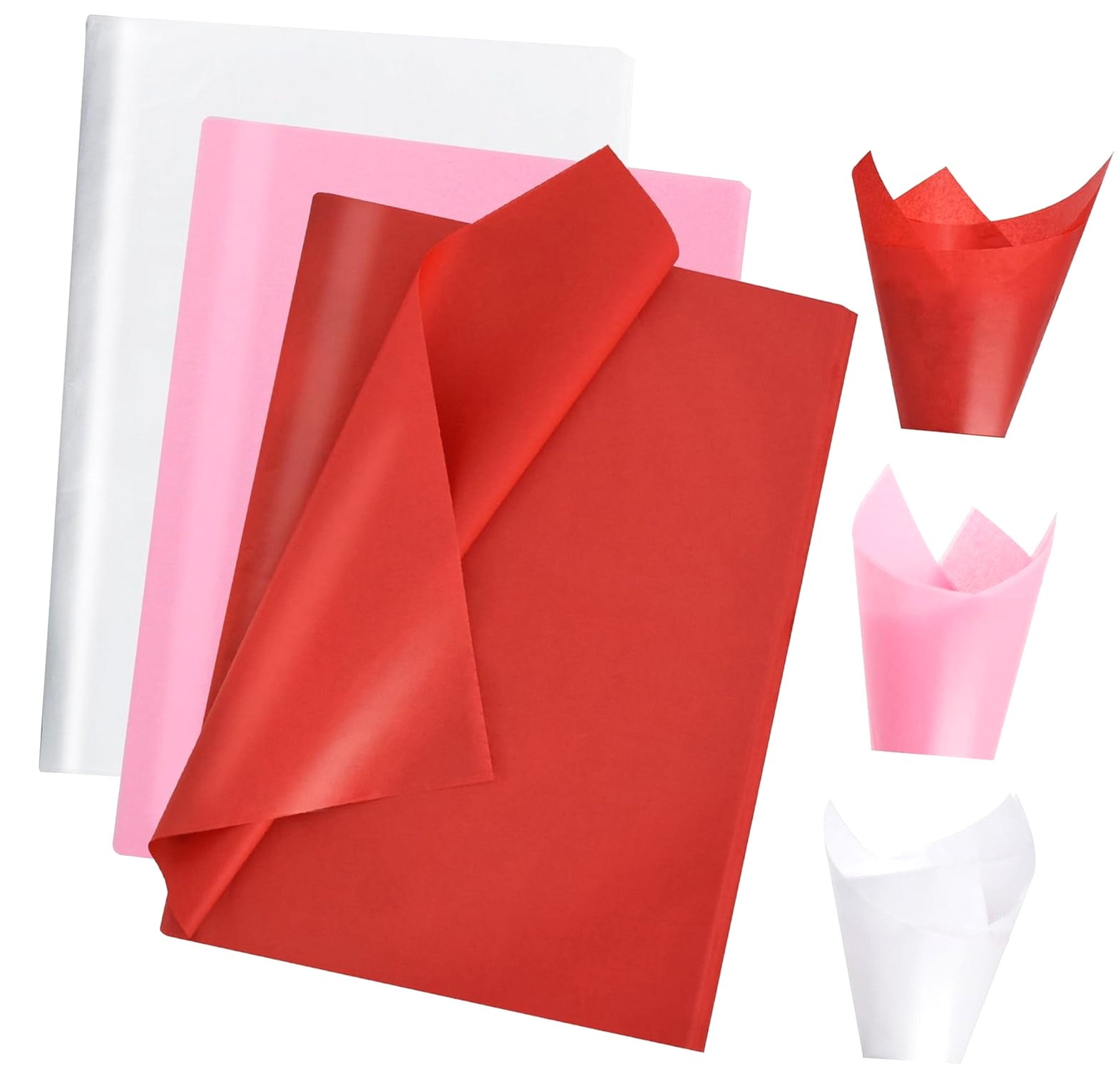 ANYWAY.GO 90 Red White Tissue Paper Bulk,Valentine' Day Tissue Paper ...