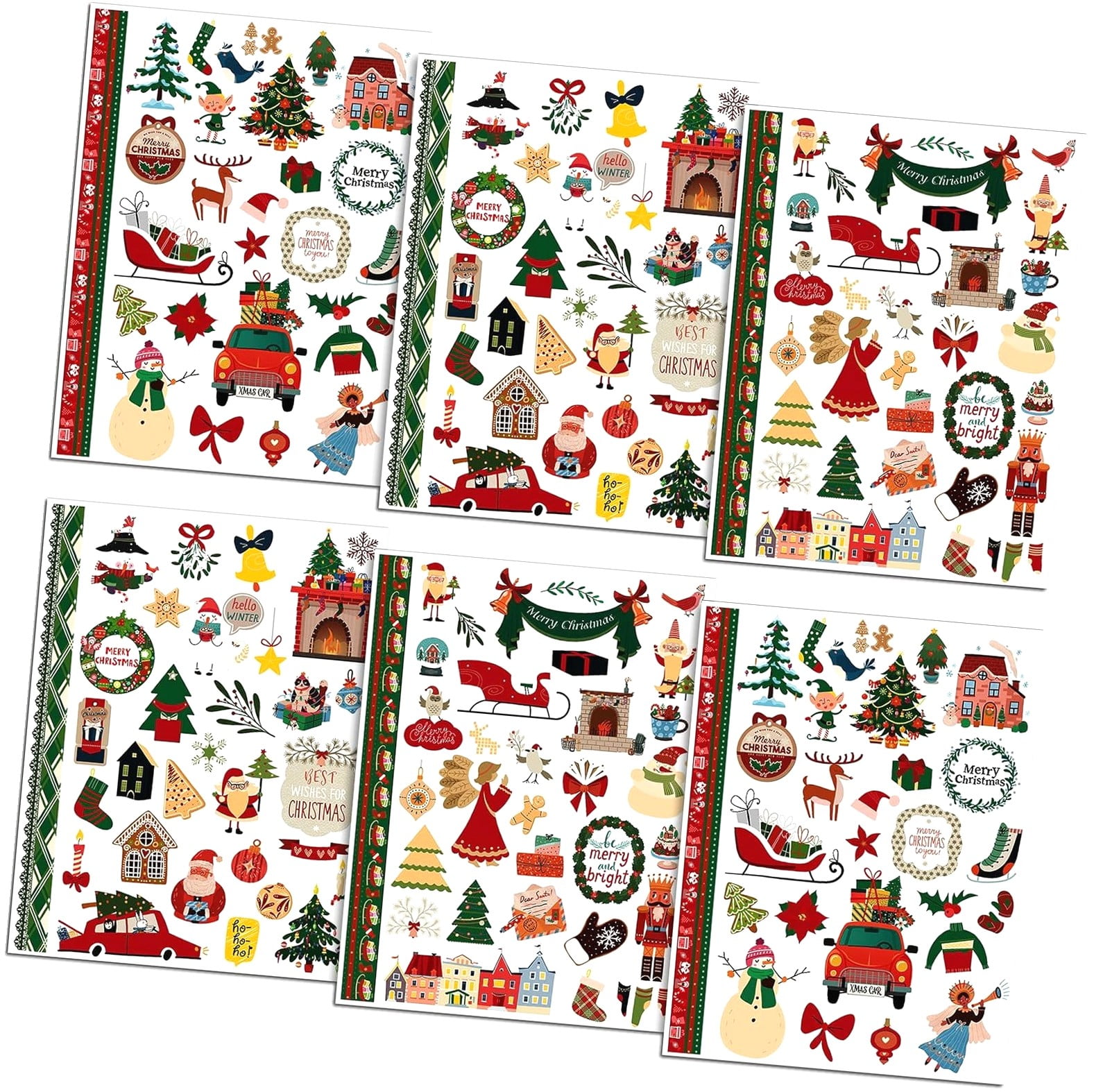 ANYWAY.GO 930 Pcs Christmas Style Stickers for Scrapbooking Holiday ...