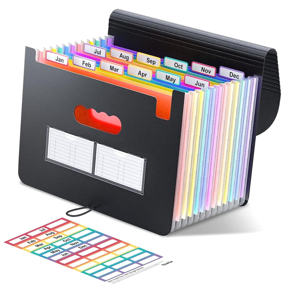 ANYWAY.GO Accordion File Organizer, 12 Pockets Monthly Bill Receipt ...