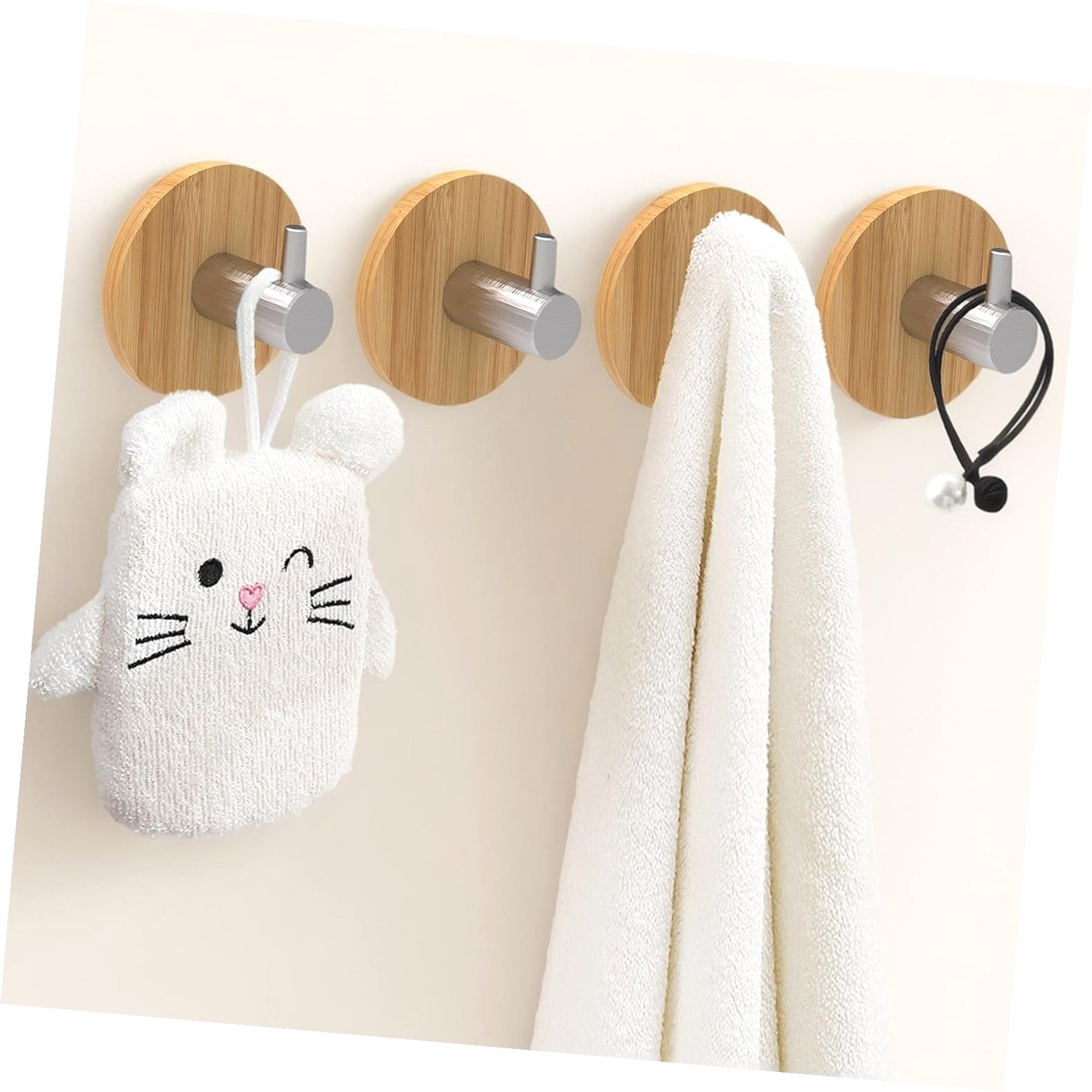 ANYWAY.GO Adhesive Wall , Wood Coat for Hanging Hangers for Bathroom ...