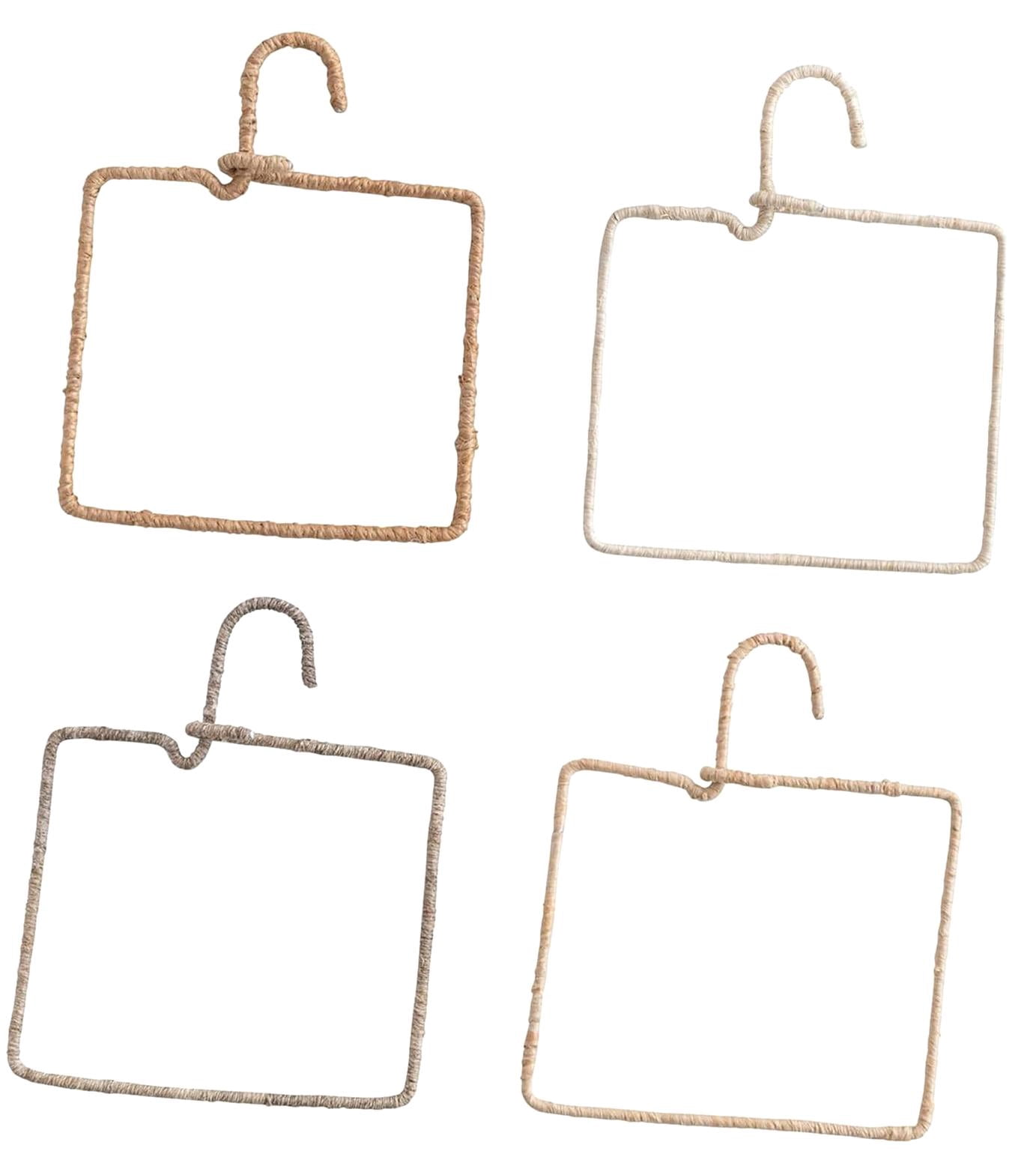 ANYWAY.GO Aluminum and Natural Fiber Wrapped Hanger, Natural, Set of 4 ...