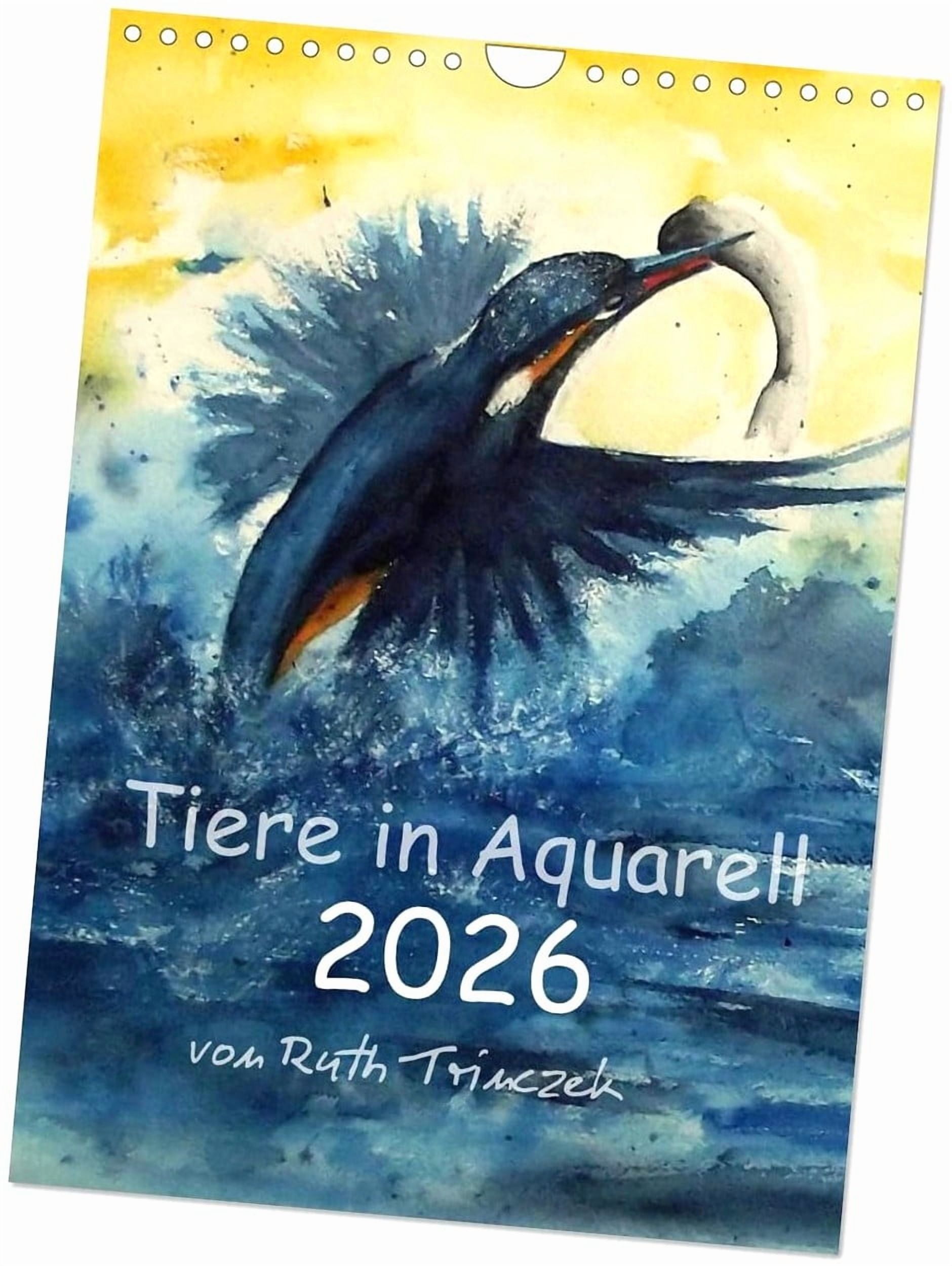 ANYWAY.GO Animals in Watercolor 2026 by Ruth Trinczek, US-Version (Wall ...