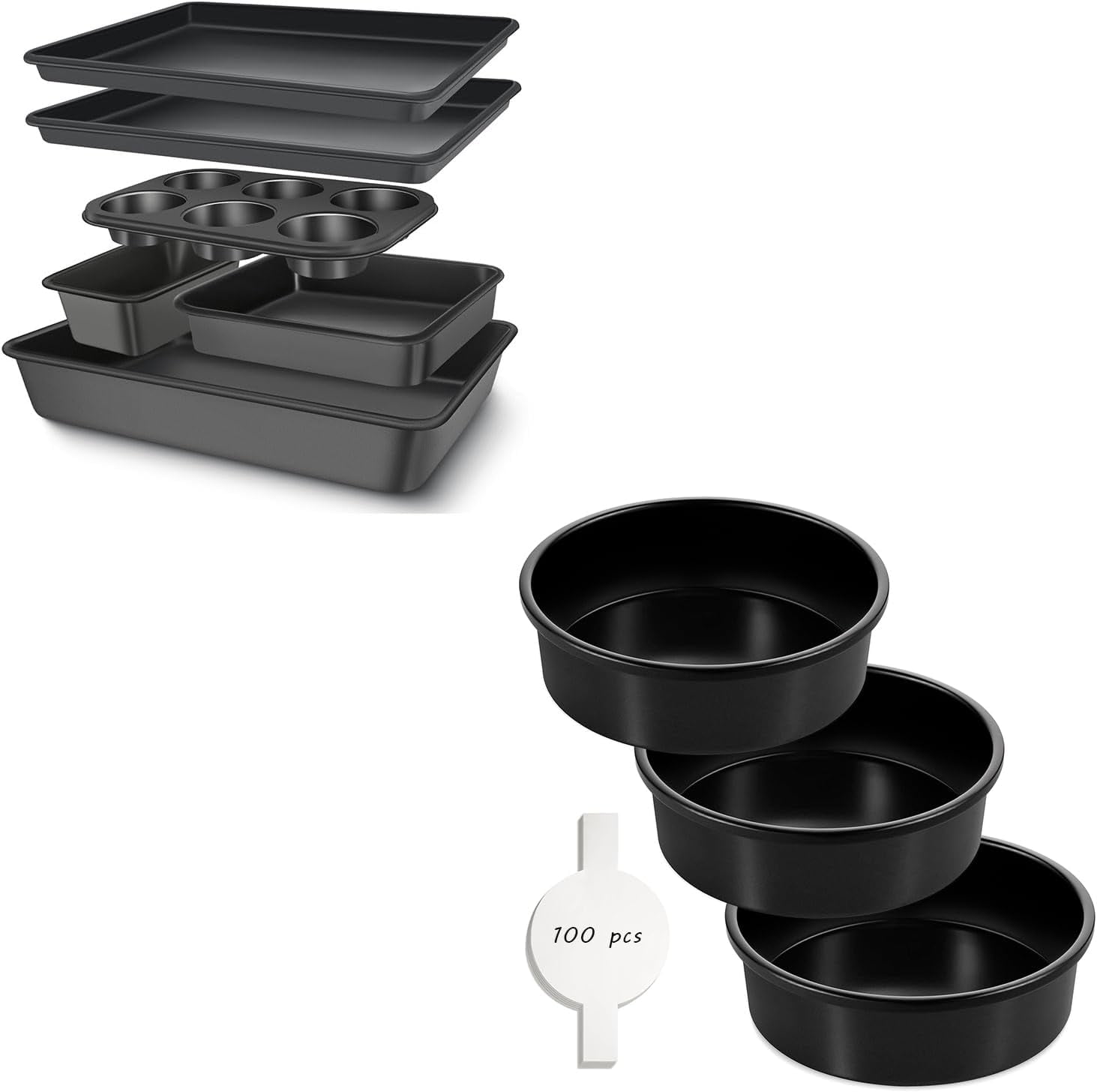 ANYWAY.GO Baking Pans Set, Nonstick Bakeware Sets, Oven Pans for Baking ...