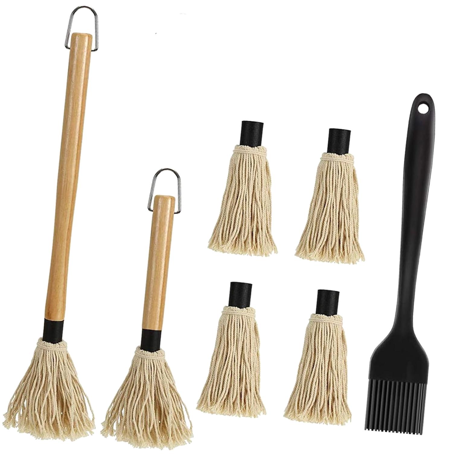 ANYWAY.GO Basting Mops Set for BBQ Grilling 15.5" & 11.2" - Detachable ...
