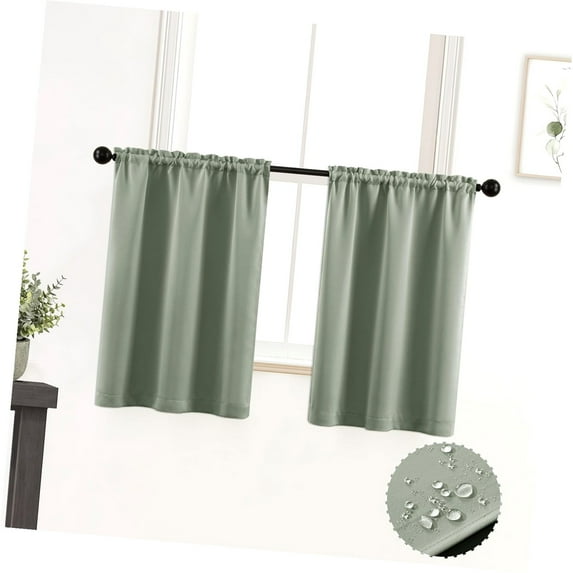 ANYWAY.GO Bathroom Curtains Window, Eucalyptus Small Tier Kitchen ...