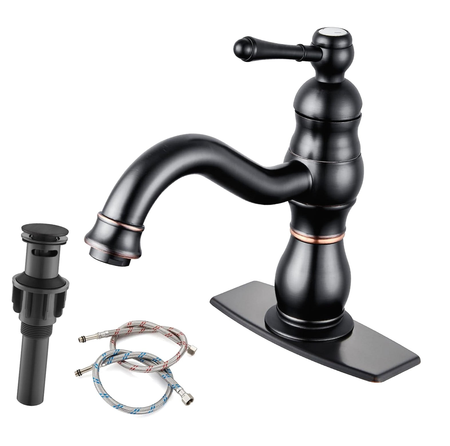 ANYWAY.GO Bathroom Sink 1 Hole Single Handle Lavatory Vanity 360° Spout ...