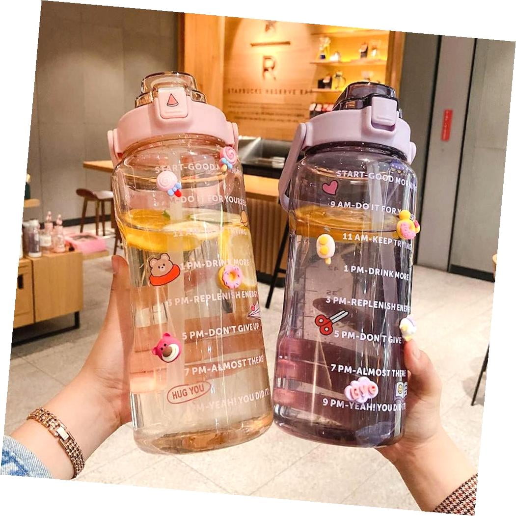 ANYWAY.GO Big Transparent Gallon Water Bottle with Time Indicator and ...