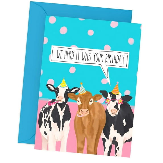 ANYWAY.GO Birthday Card Puns Jokes Farm Animals Hilarious Greeting Card ...