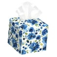 ANYWAY.GO Blue Blooming Floral and Tissue Box Cover Square Tissue ...