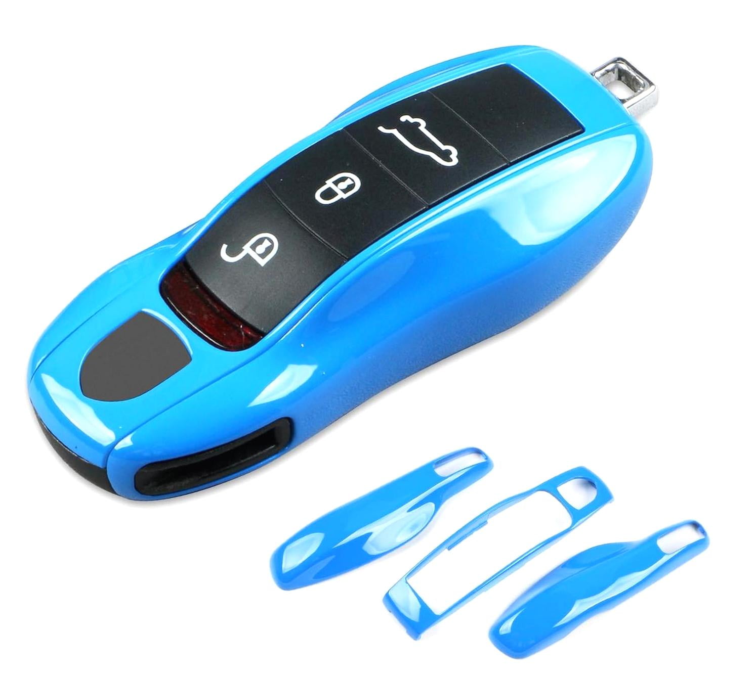 ANYWAY.GO Blue Key Fob Cover with Key Shell Replacement for Cayenne 911 ...