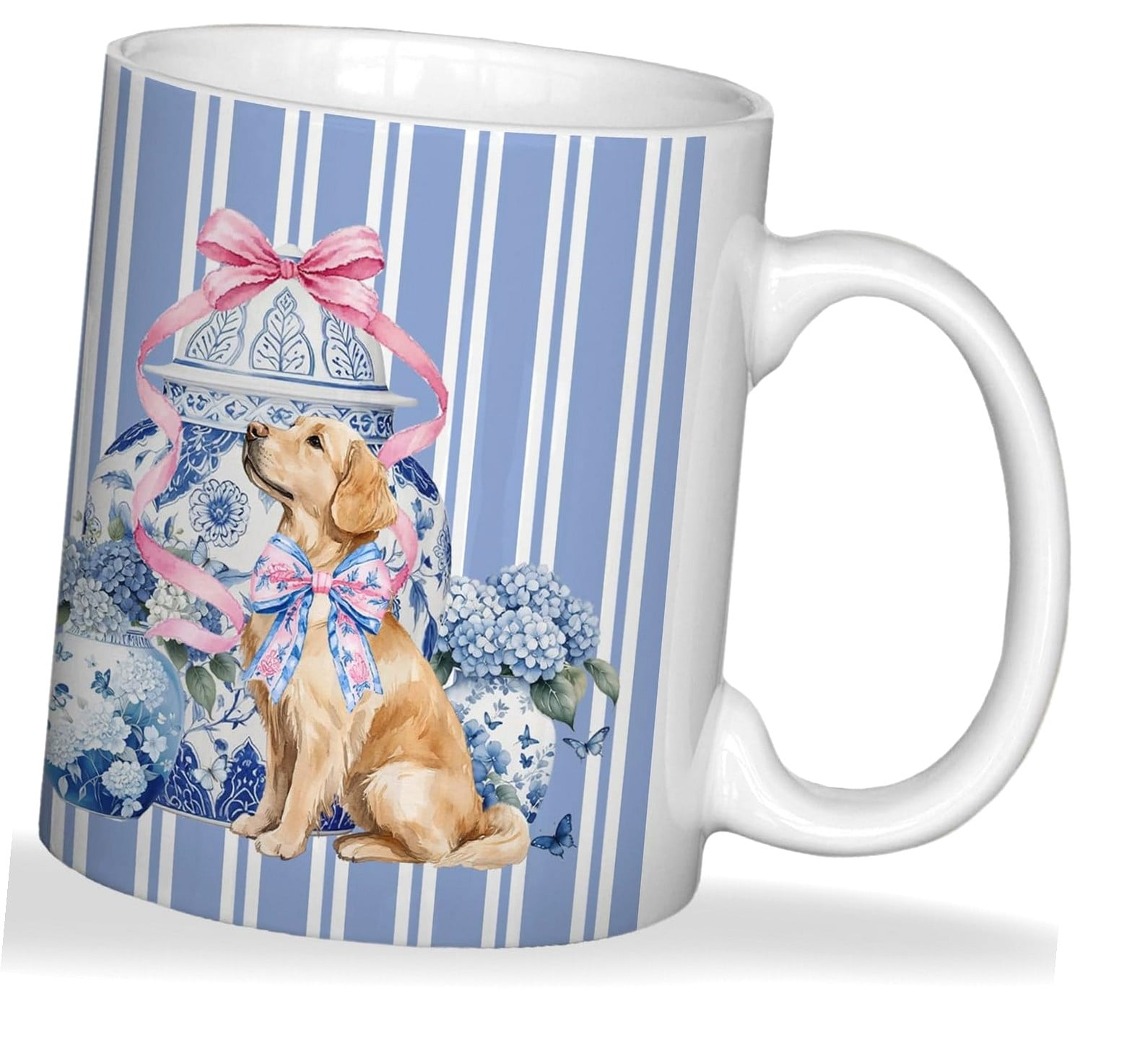 ANYWAY.GO Blue and White Chinoiserie Mug, Grandmillennial Hydrangea ...