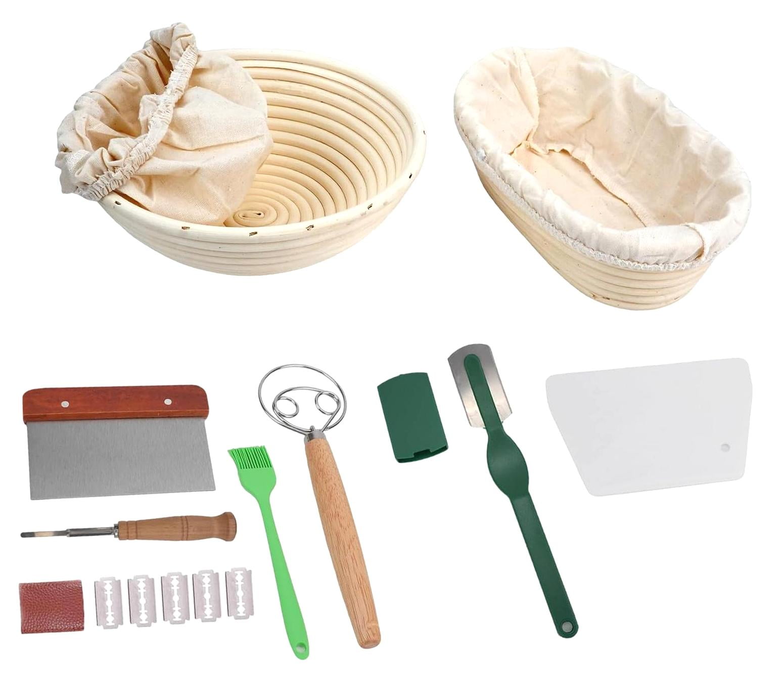 ANYWAY.GO Bread Proofing Basket Set, Includes 9" Round & 10" Oval ...