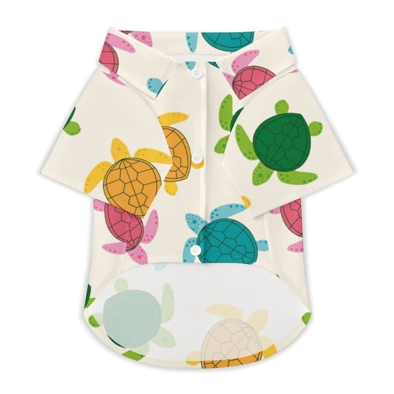 ANYWAY.GO Breathable elastic clothing pet T-Shirt Image Turtle Button ...