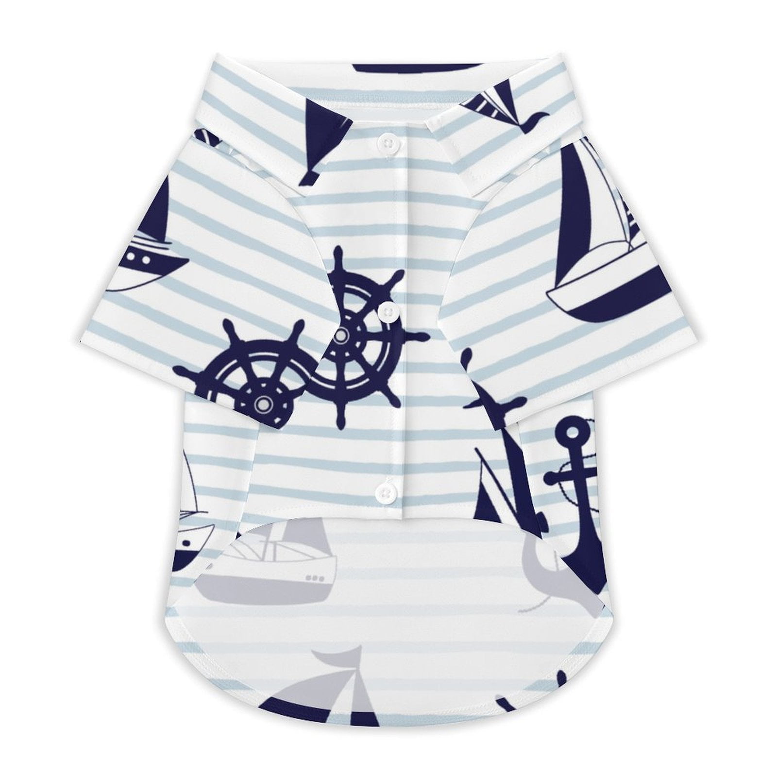 ANYWAY.GO Breathable elastic clothing pet T-Shirt Pattern Cartoon Boats ...