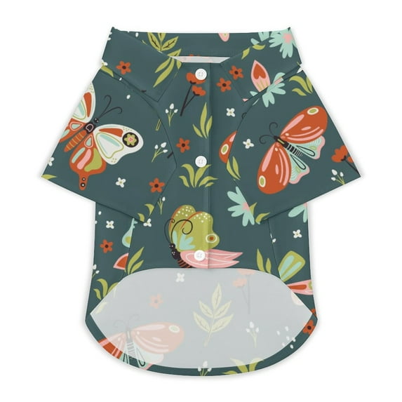 ANYWAY.GO Breathable elastic clothing pet T-Shirt Skull Floral Pattern ...