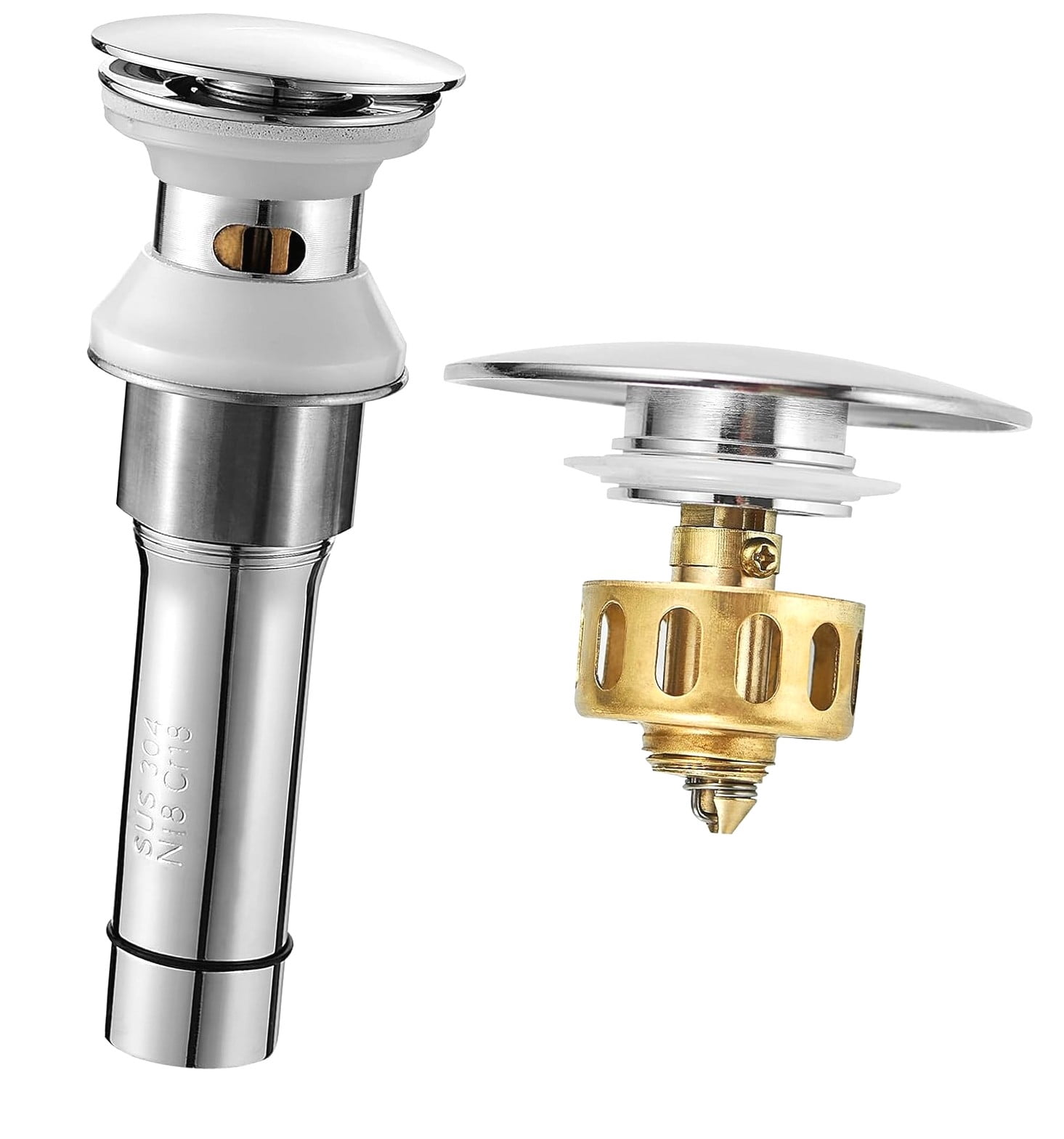 ANYWAY.GO Brushed Nickel Bathroom Sink Drain, Bathroom Vanity Sink ...