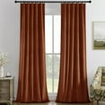 ANYWAY.GO Burnt Orange Pleat Back Tab Velvet Curtains W42 L84 inches 2 ...