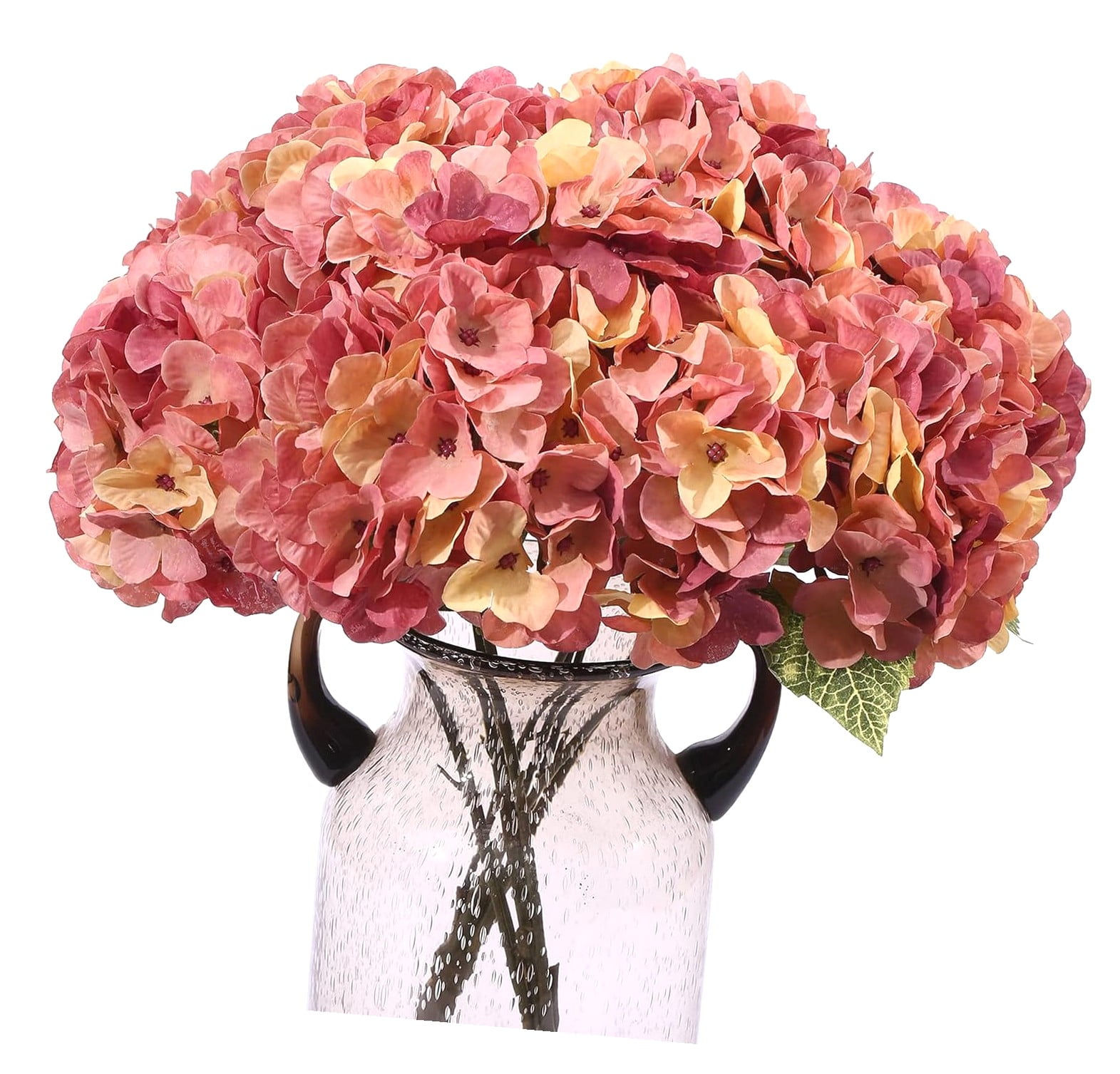 ANYWAY.GO Cabin 2 Bouquets Fake Hydrangeas Artificial Silk Hydrangea ...