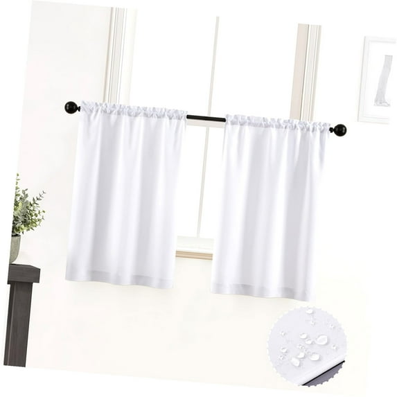 ANYWAY.GO Cafe Curtains 24 Inch Length, Rod Pocket Tier Curtain ...