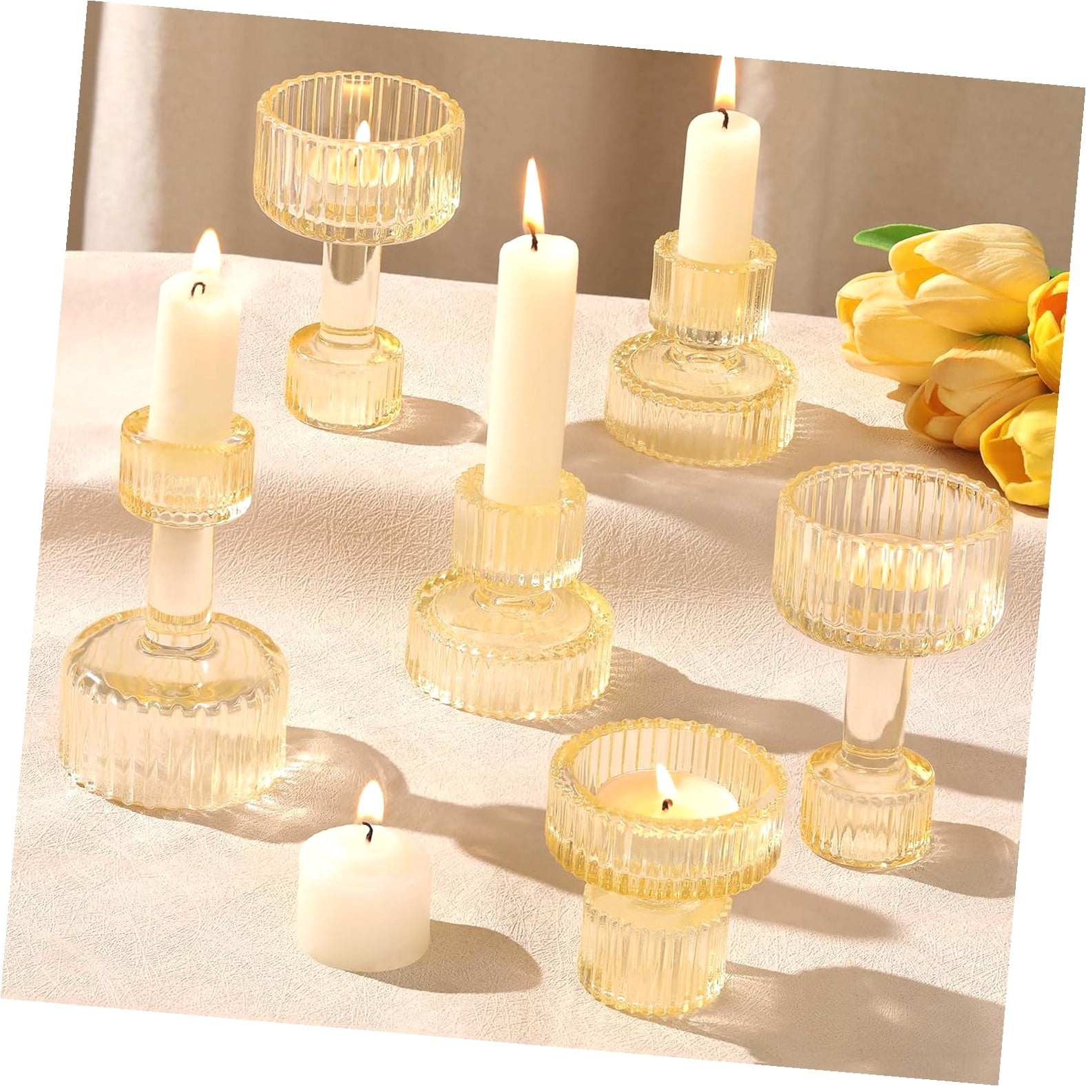 ANYWAY.GO Candlestick Holders Bulk, 6 Pieces Combination Holders Set ...