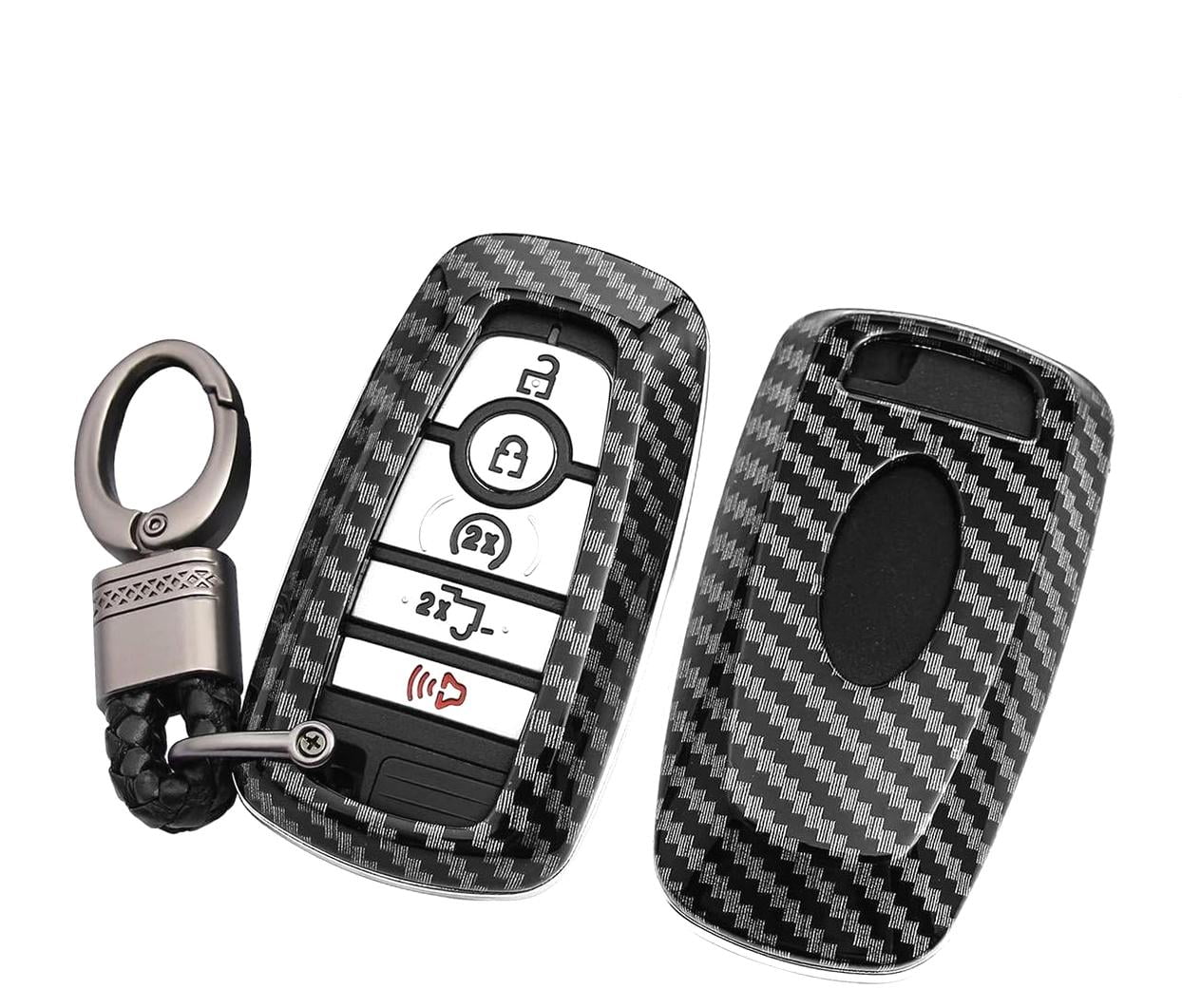 ANYWAY.GO Carbon Fiber Vehicle Key Fob Protector with Keychain for Edge ...