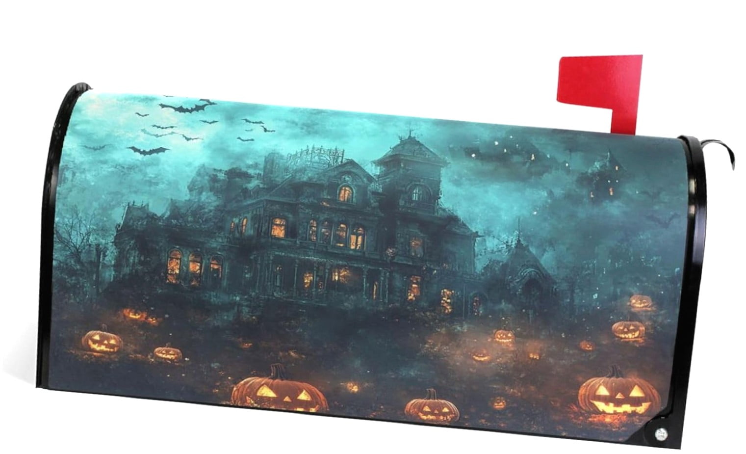 ANYWAY.GO Castle Mailbox Covers Spooky Bat Pumpkin Mailbox Cover ...