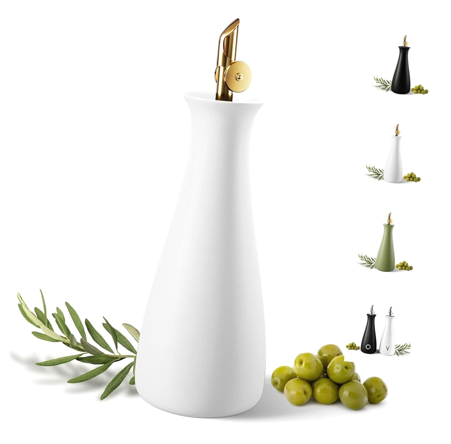 ANYWAY.GO Ceramic Olive Oil Dispenser with Self-Sealing Spout - 530 ML ...