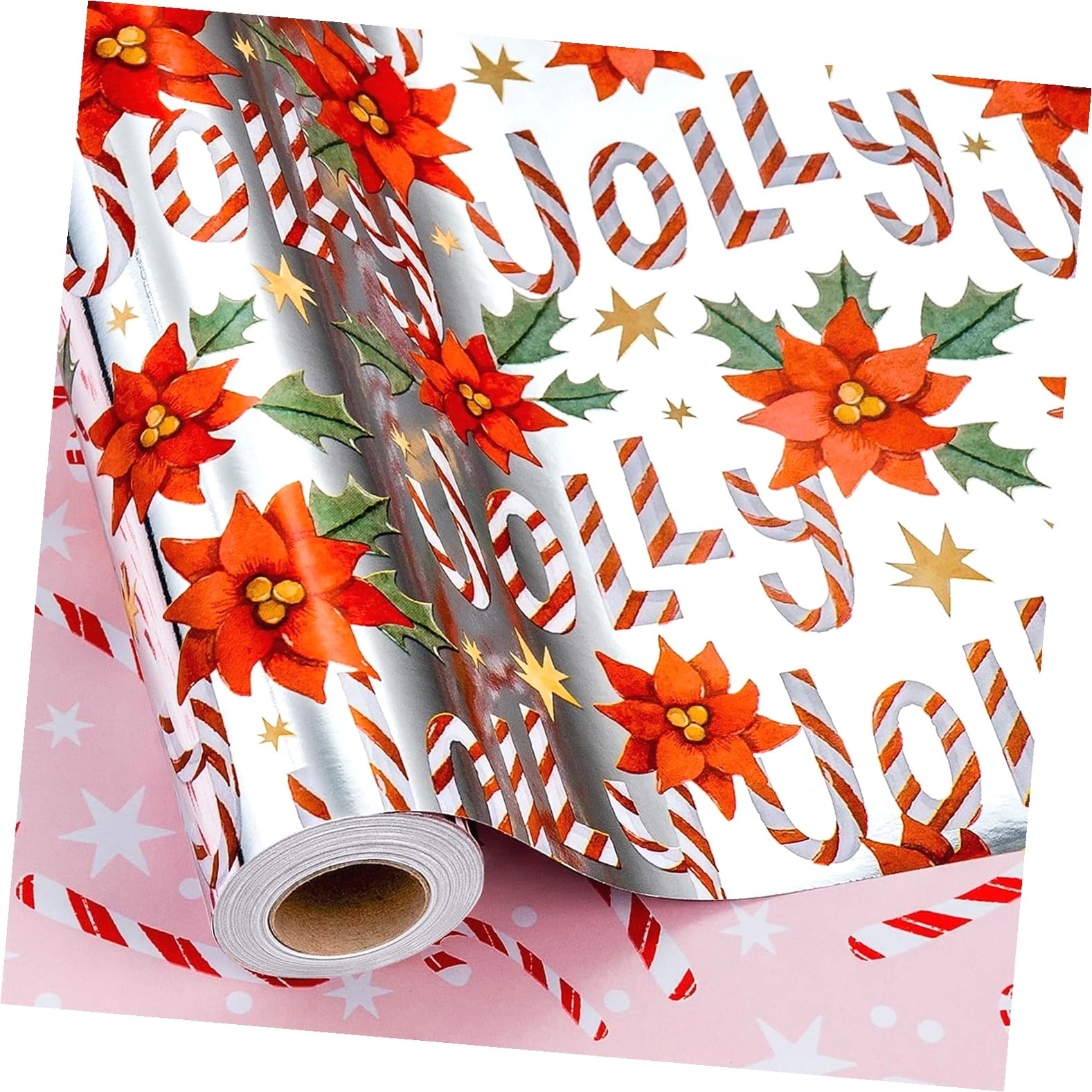 ANYWAY.GO Christmas , Metallic Foil Sweet Poinsettia, Floral Christmas ...