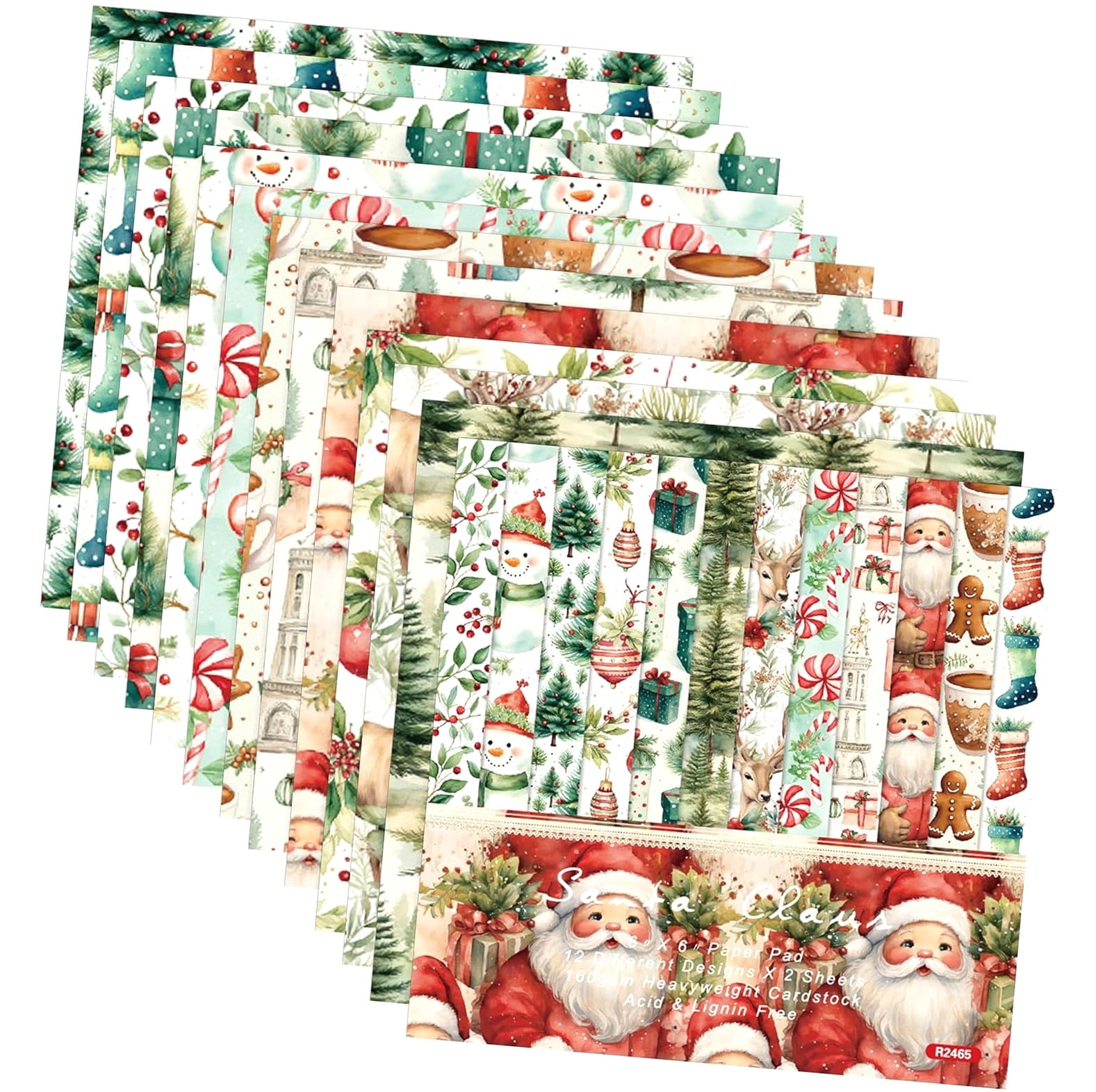 ANYWAY.GO Christmas Pattern Scrapbook Paper, 6 Inch Card Production ...