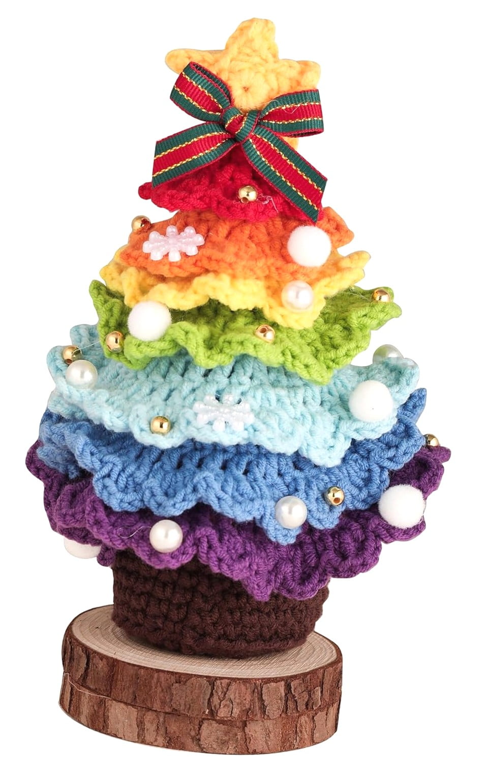 ANYWAY.GO Christmas Tree, Artificial Table Tree with Wooden Base for ...
