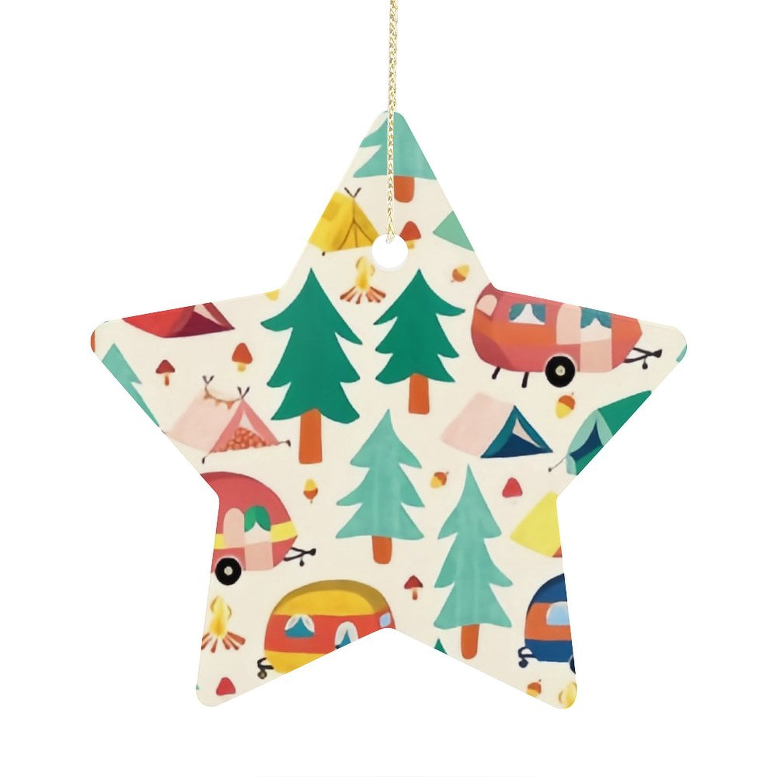 ANYWAY.GO Christmas Tree Decorations Ceramics-Star Camper Vans Camping ...