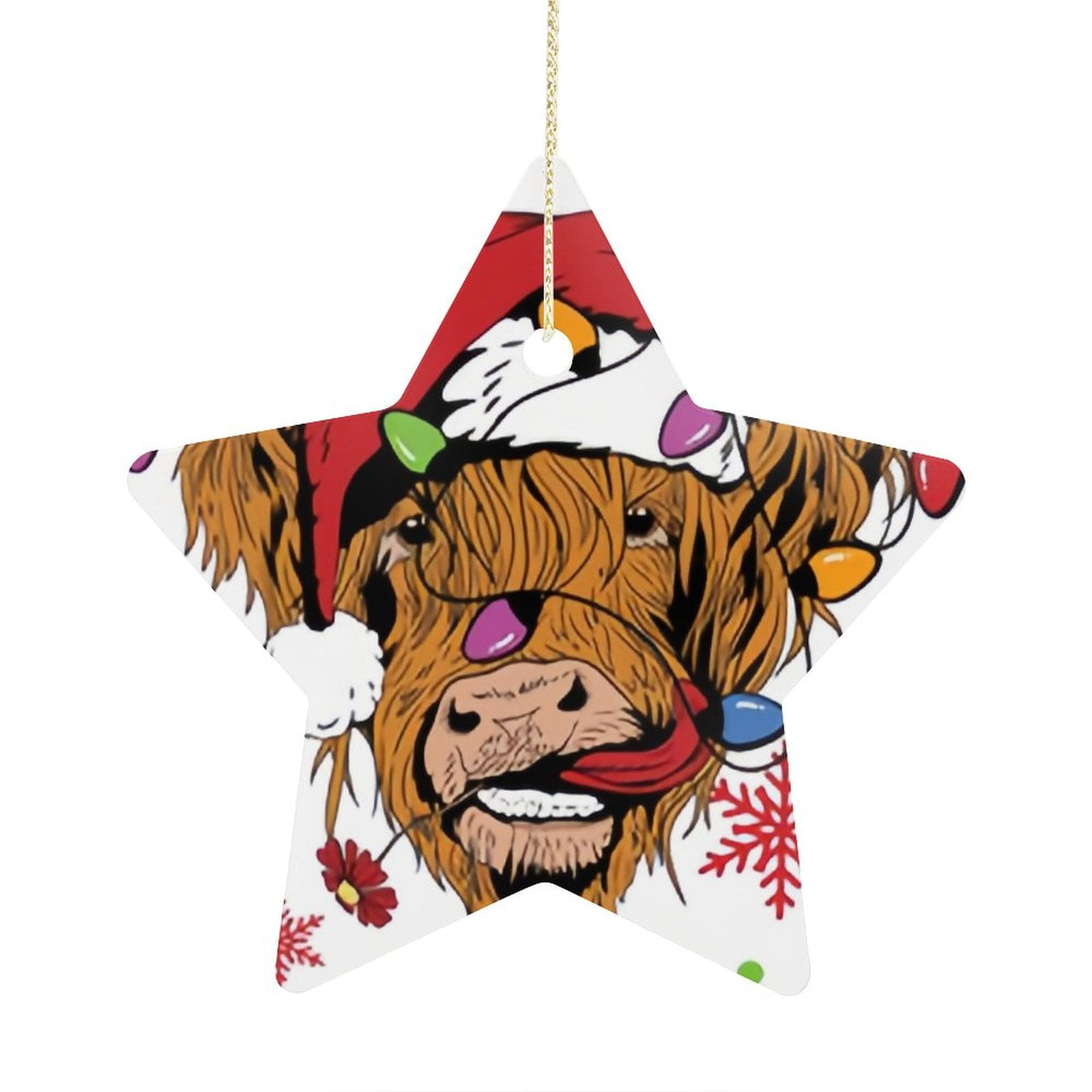 ANYWAY.GO Christmas Tree Decorations Ceramics-Star Christmas Cow Cows ...