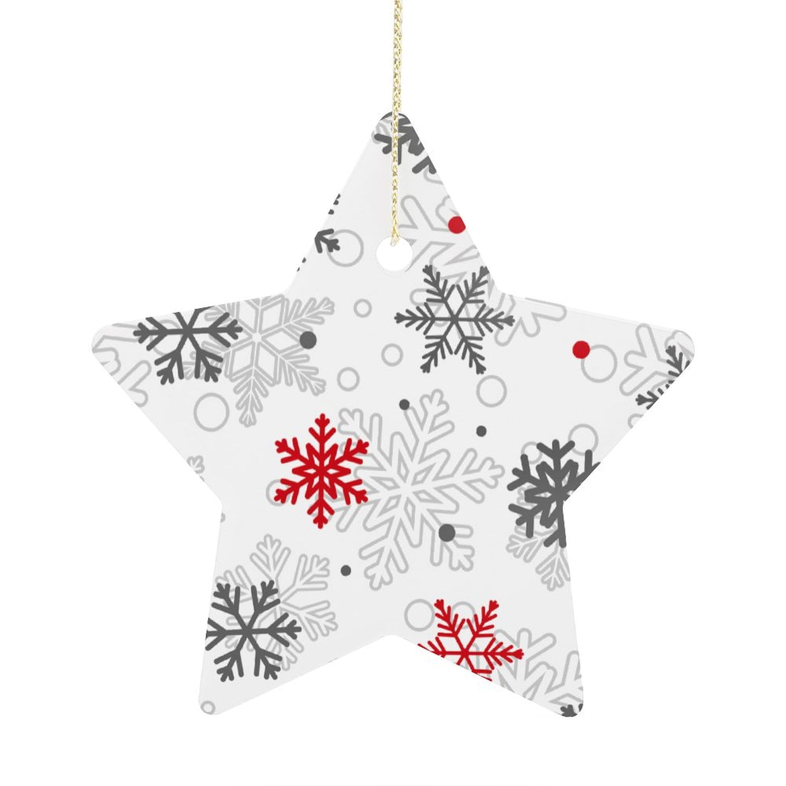ANYWAY.GO Christmas Tree Decorations Ceramics-Star Christmas Pattern ...