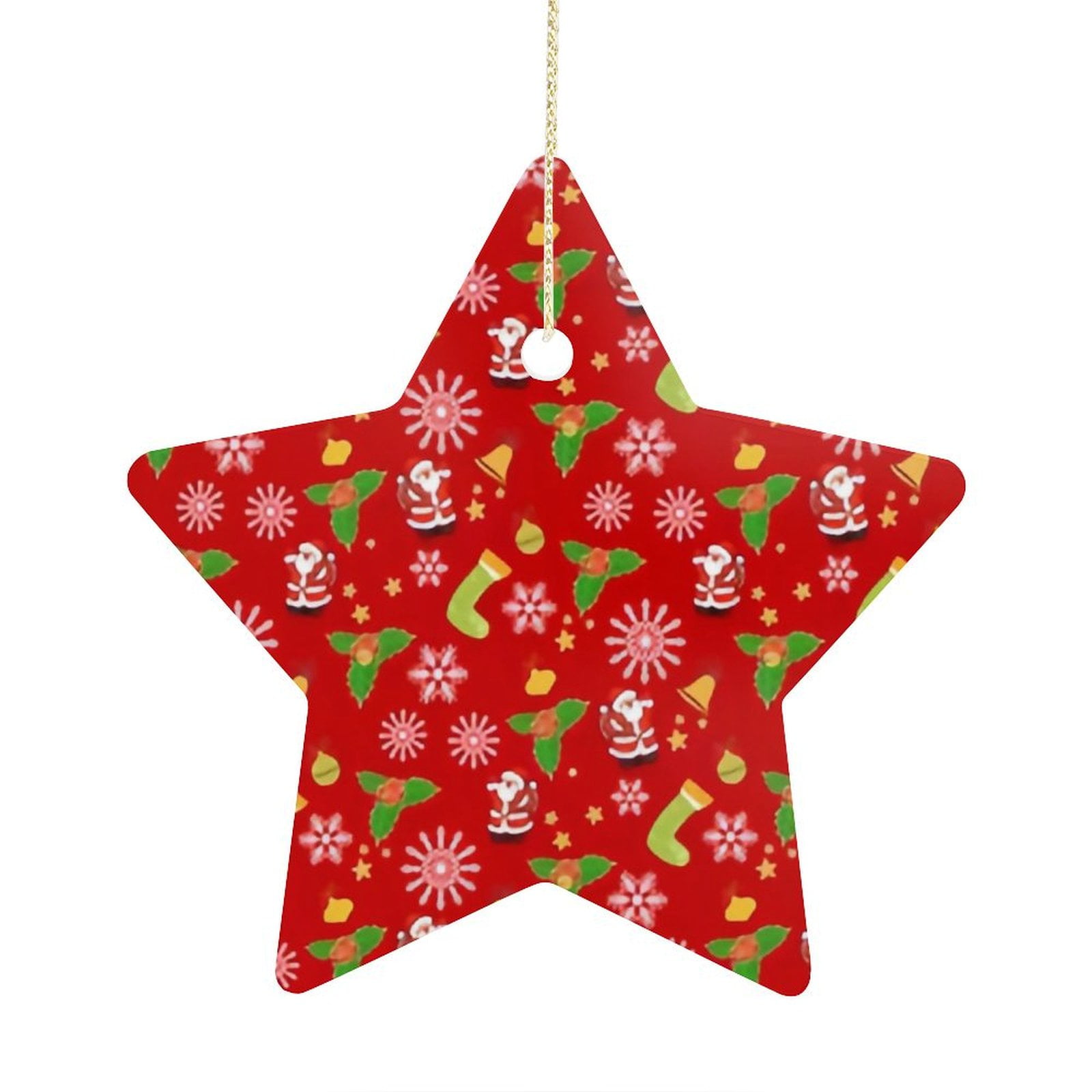 ANYWAY.GO Christmas Tree Decorations Ceramics-Star Christmas Patternss ...