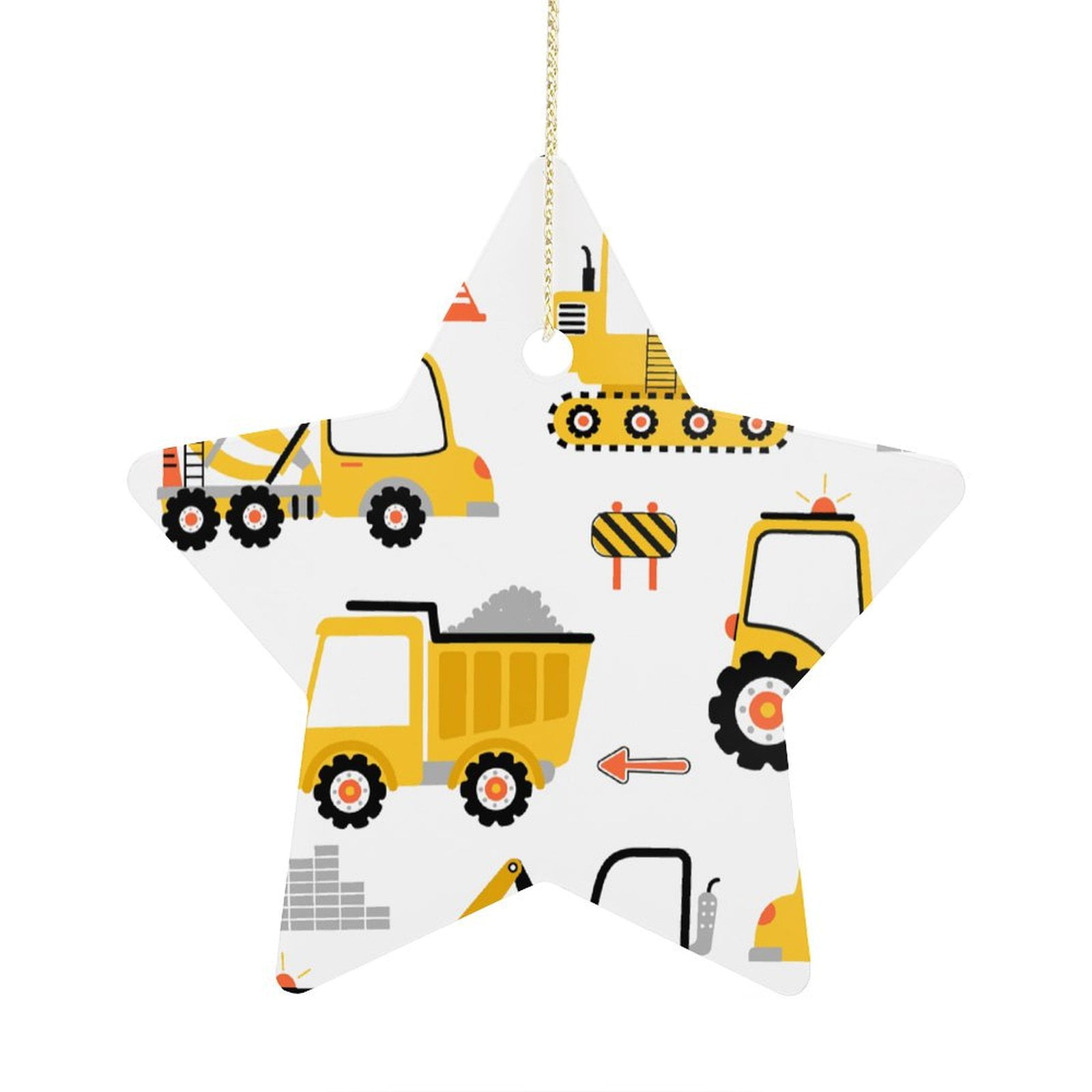 ANYWAY.GO Christmas Tree Decorations Ceramics-Star Design Hand Drawing ...