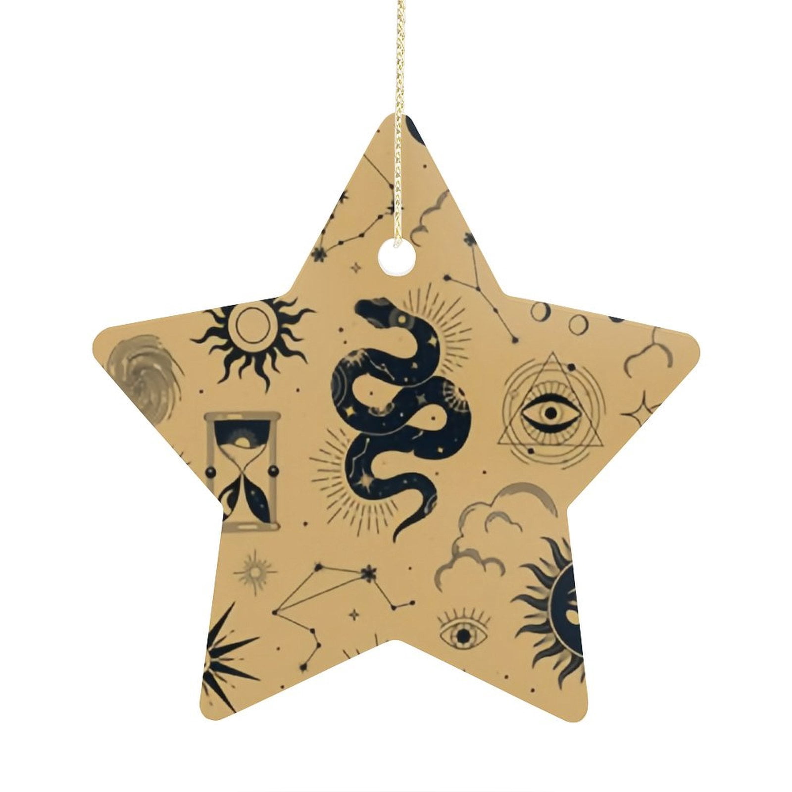 ANYWAY.GO Christmas Tree Decorations Ceramics-Star Magic Pattern ...