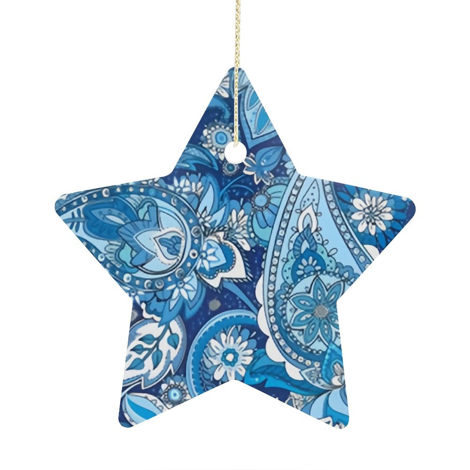 ANYWAY.GO Christmas Tree Decorations Ceramics-Star Pattern Based ...