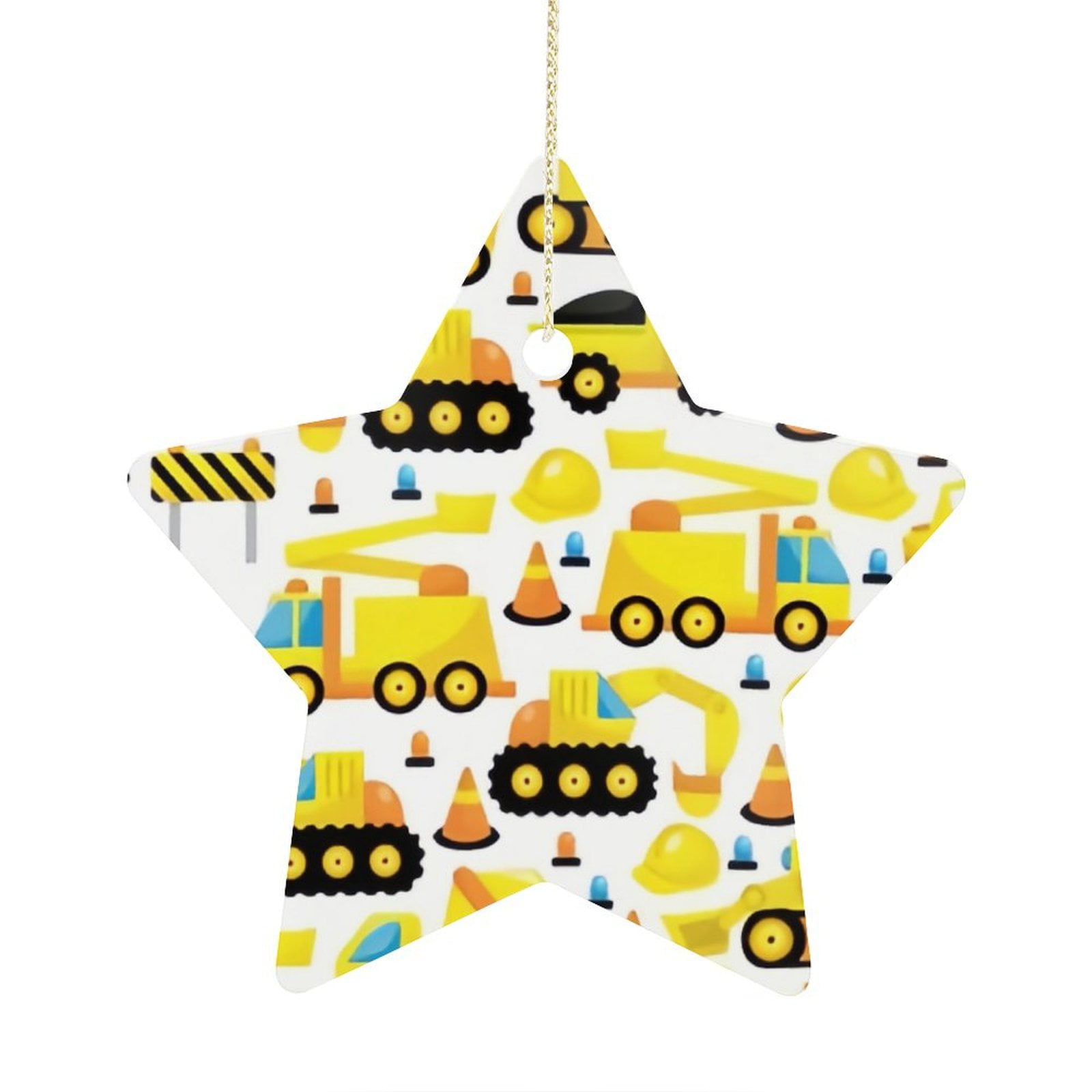 ANYWAY.GO Christmas Tree Decorations Ceramics-Star Pattern Construction ...