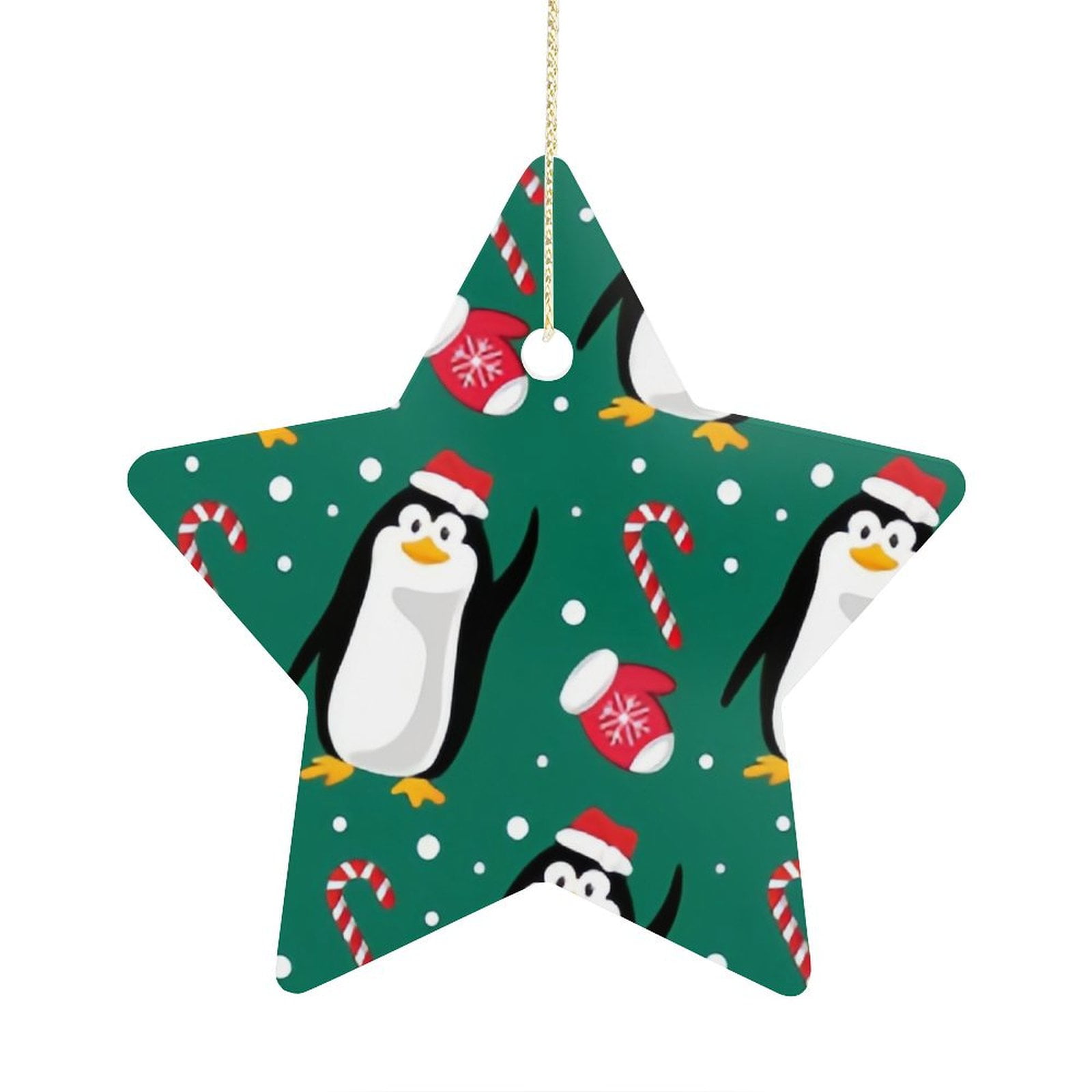 ANYWAY.GO Christmas Tree Decorations Ceramics-Star Penguin Winter Baby ...
