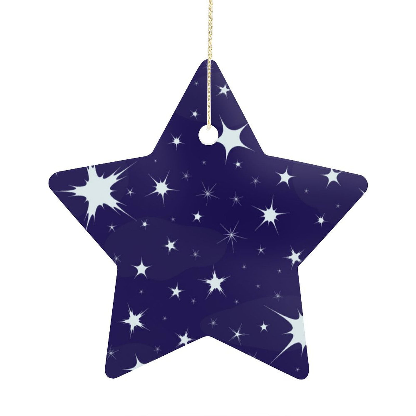 ANYWAY.GO Christmas Tree Decorations Ceramics-Star White Stars Dark ...